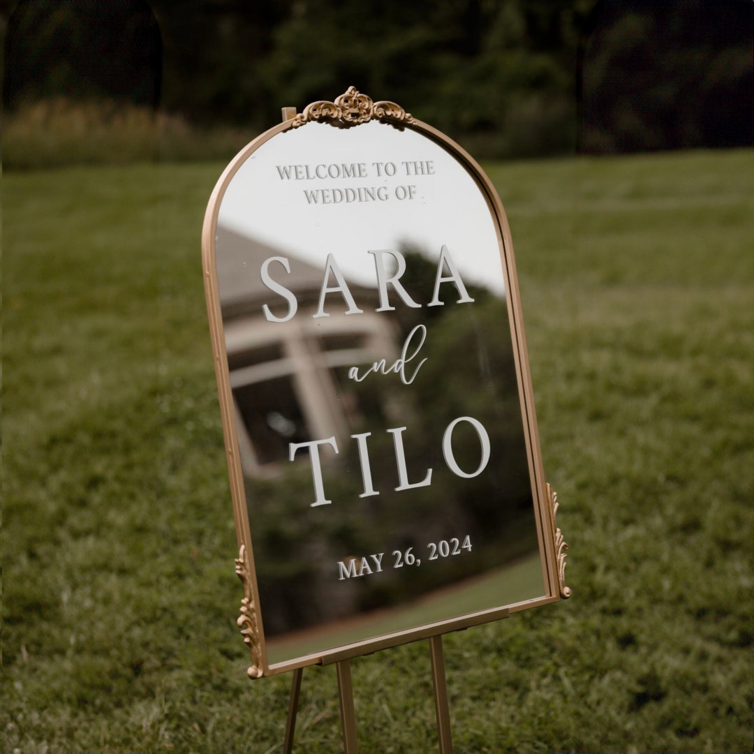Baroque Wedding Mirror for Wedding Welcome Sign | Large Gold Mirror for ...