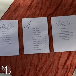 Seating Chart Wedding Cards, Guest Seating Cards With Wax Seal, Seating ...