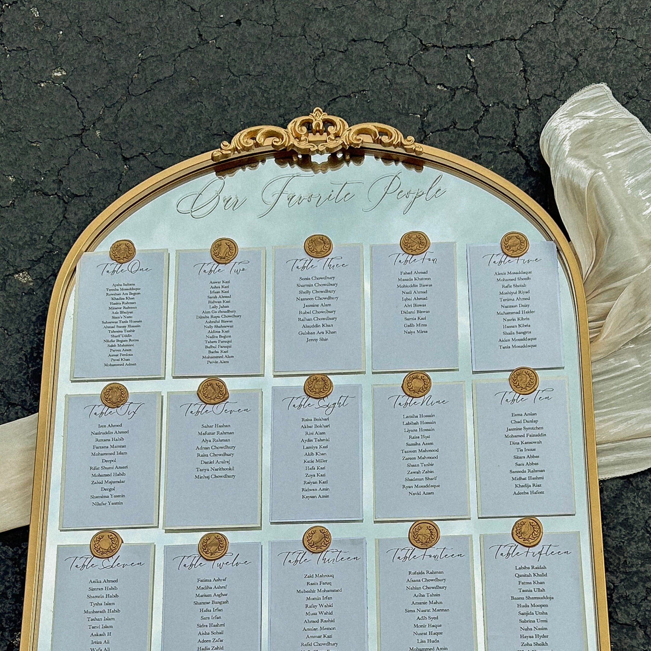 Gold Mirror Wedding Seating Chart Wedding Signage Wedding Decor Seating ...