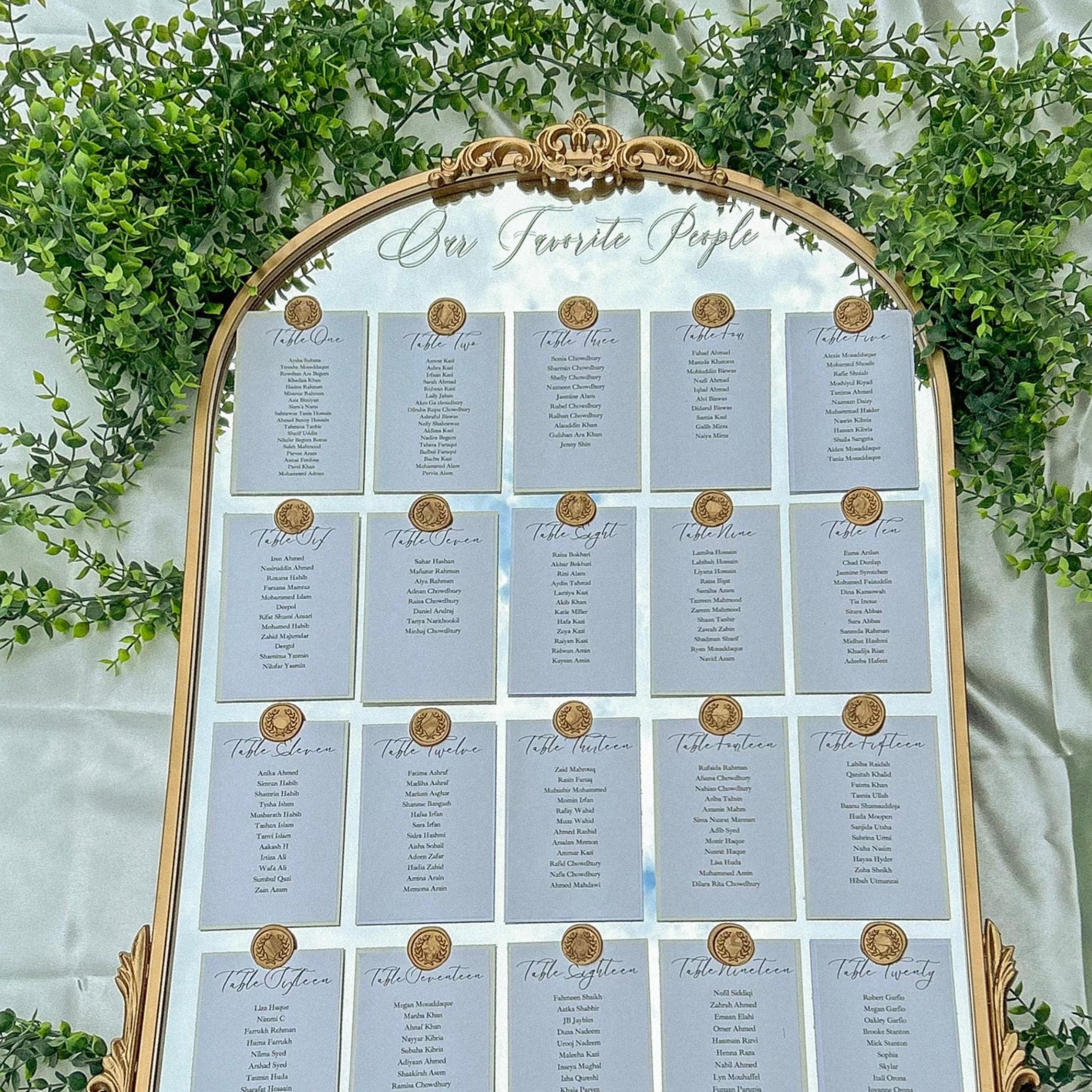 Gold Mirror Wedding Seating Chart Wedding Signage Wedding Decor Seating ...