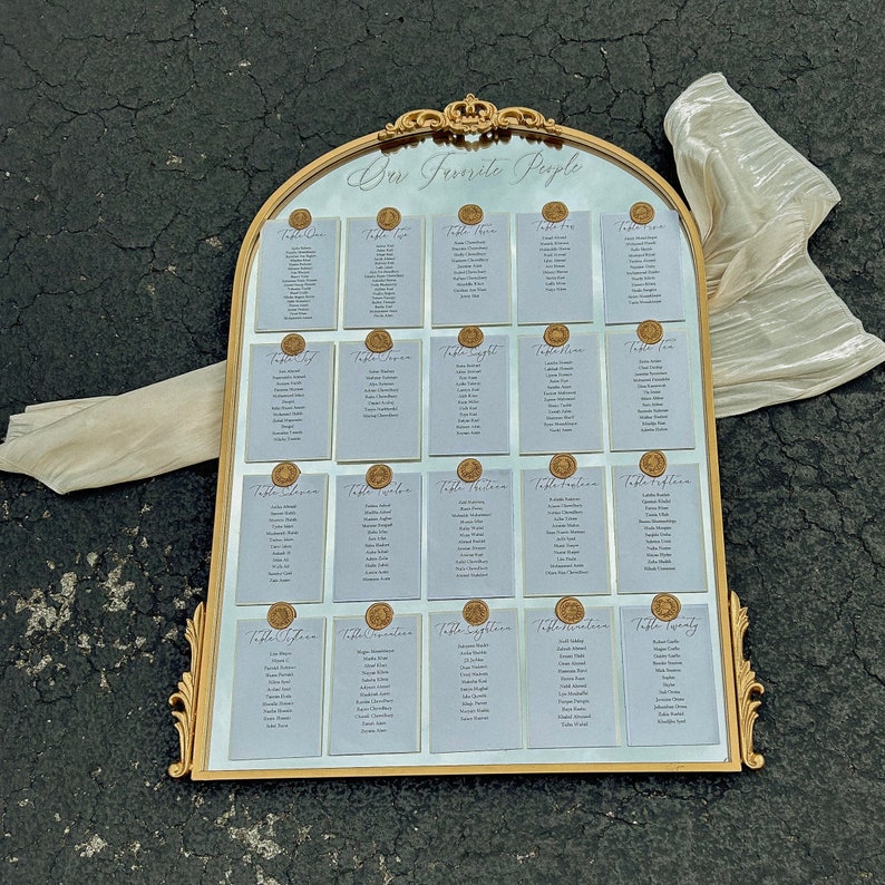 Gold Mirror Wedding Seating Chart Wedding Signage Wedding Decor Seating ...