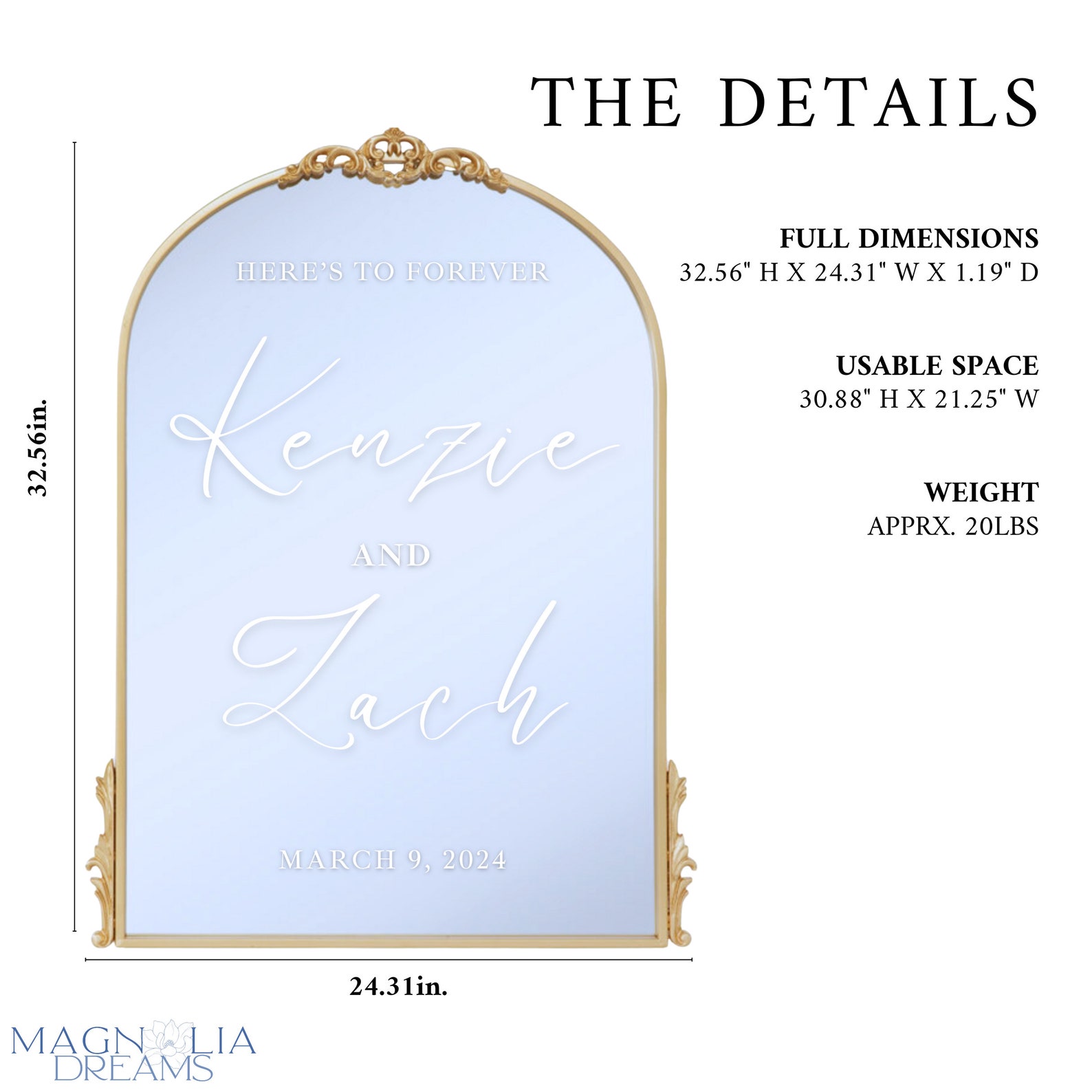 Mirror Welcome Sign | Wedding Mirror | Elegant Wedding Welcome | Gold ...