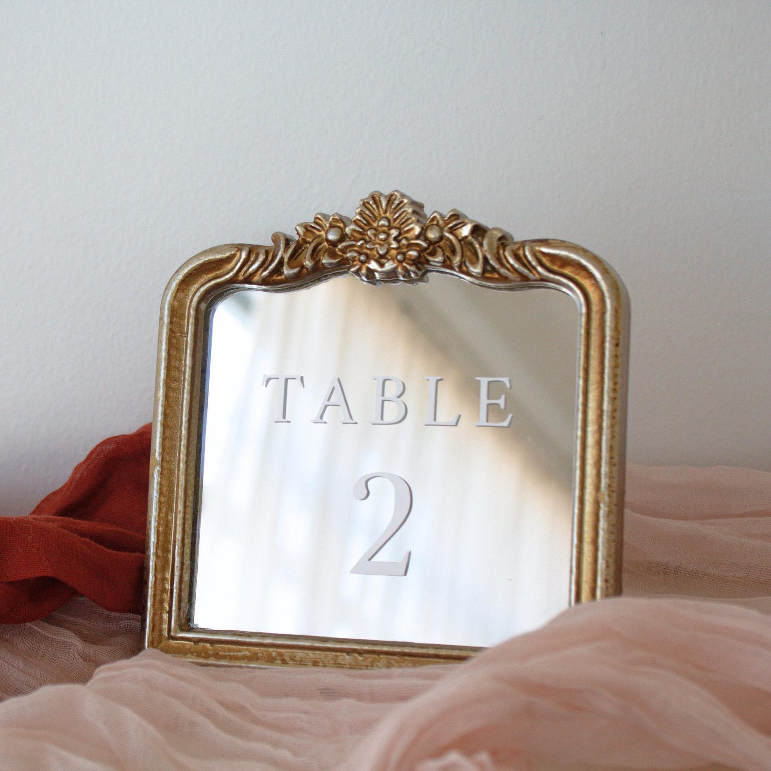 Wedding Table Numbers: Gold Mirror Reception Table Signs + Decorations ...