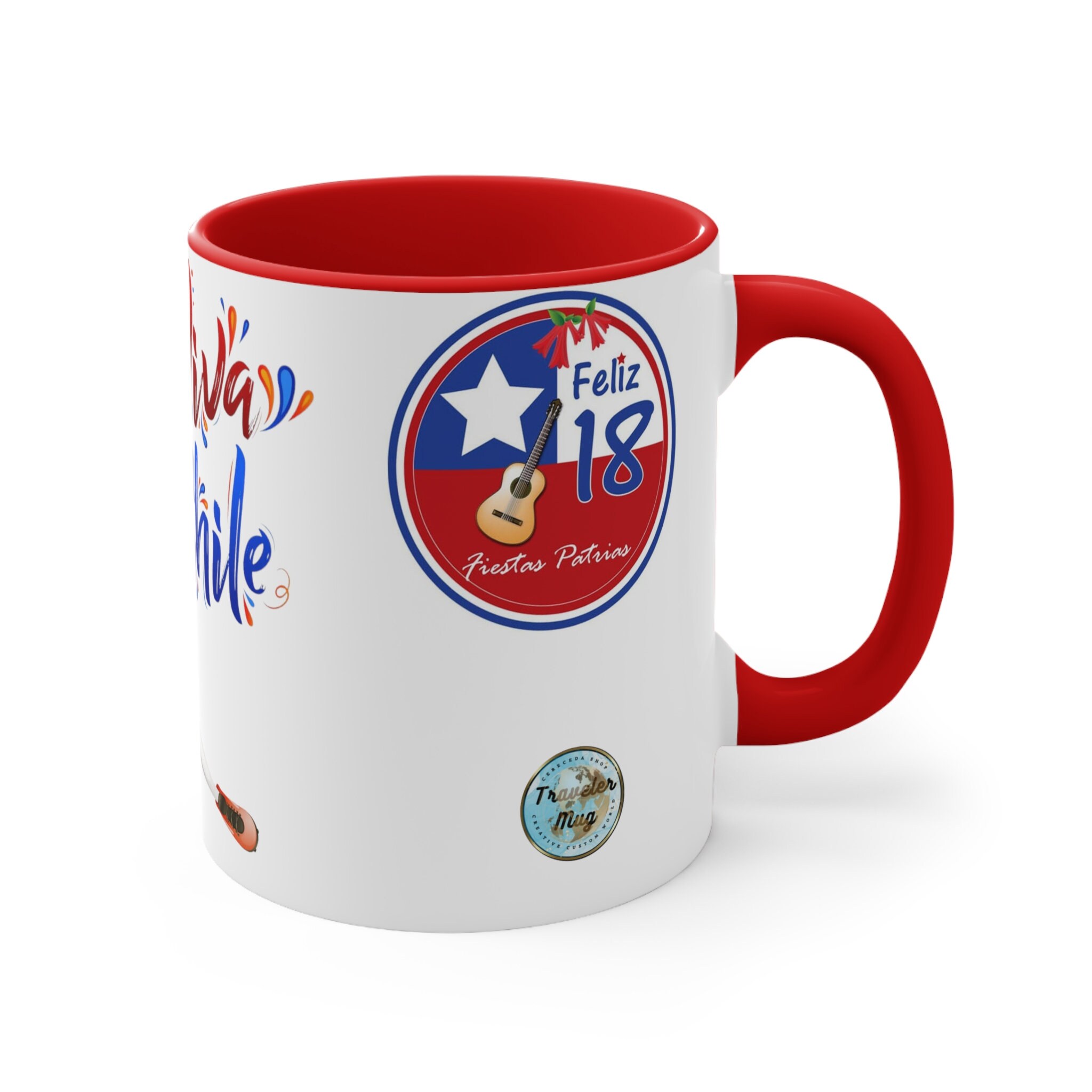 Viva Chile, Tasa Chilena, Chile Mug, Traveler Mug, Spanish Mug, Accent ...