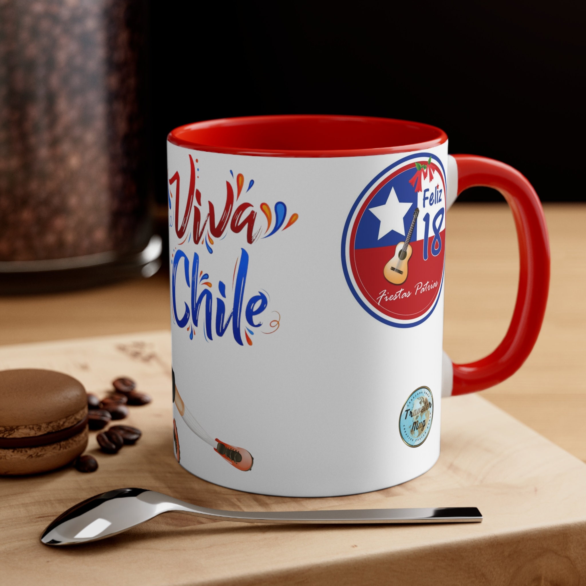 Viva Chile, Tasa Chilena, Chile Mug, Traveler Mug, Spanish Mug, Accent ...