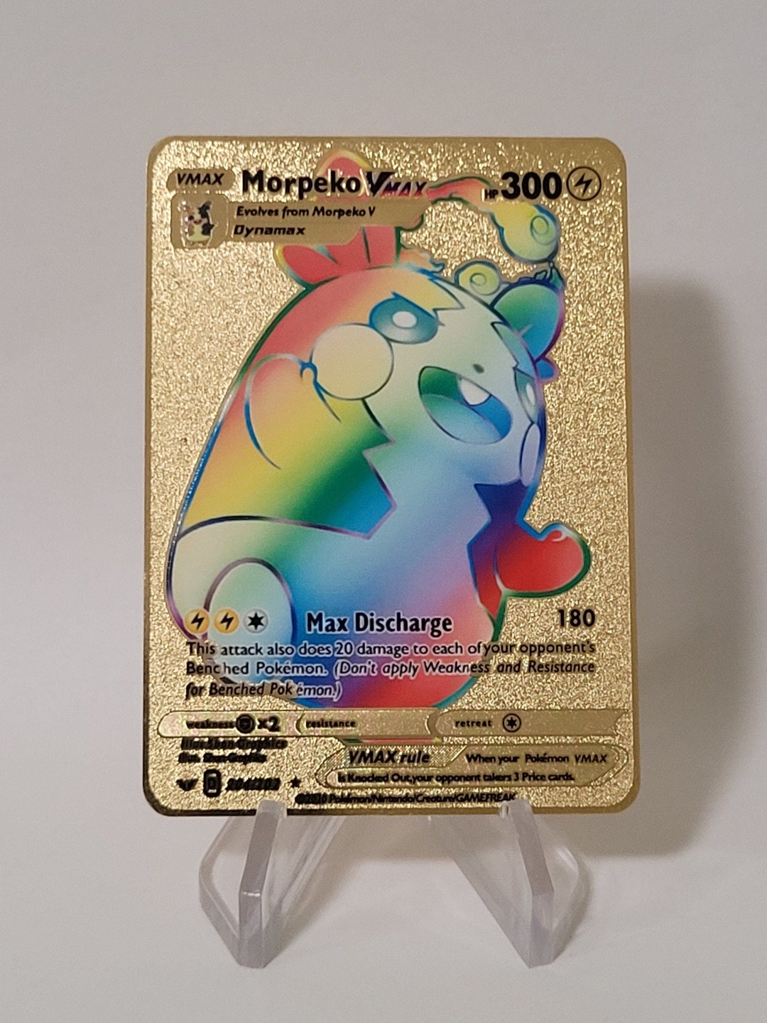 Pokemon Card Morpeko VMAX Rainbow Gold Metal Card Custom Made - Etsy