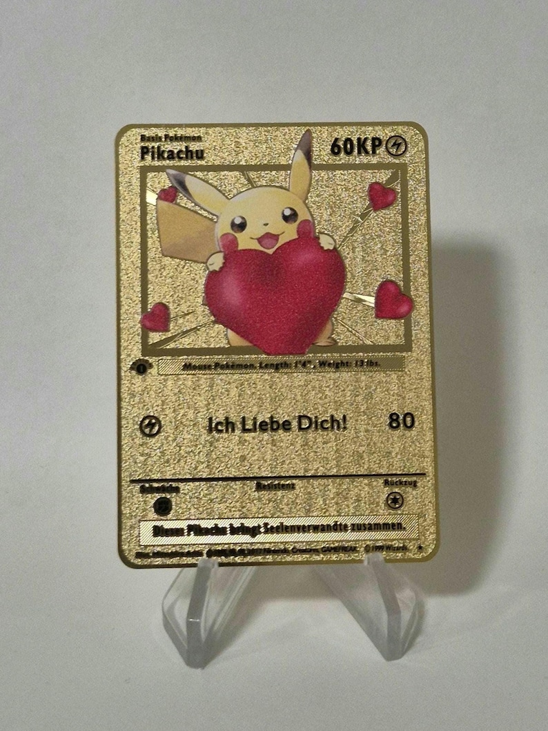 Pokemon Card Pikachu Love Card "i Love You" Gift Present Metal Card ...