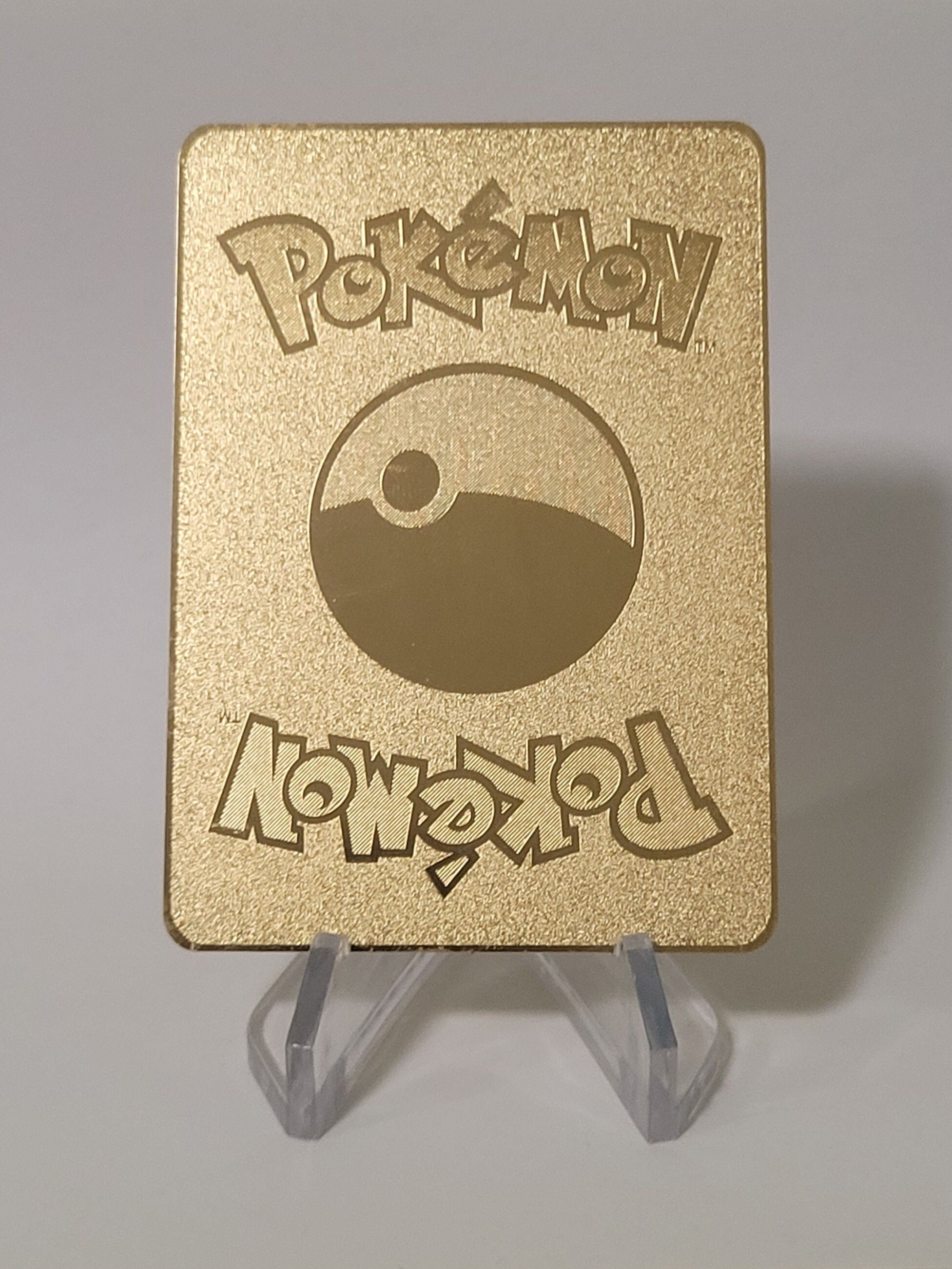 Pokemon Card Pikachu Gold Metal Card Custom Made Love Gift Present Cute ...