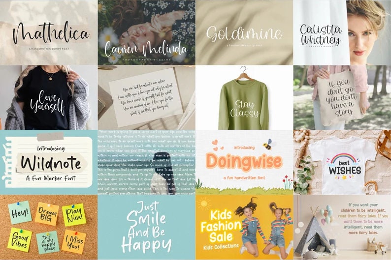 Exclusive Handlettered Font Bundle - Calligraphy Font - Cursive Font ...