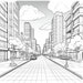 Drawing Template of a Busy City, Rural Drawing Template, City Drawing ...