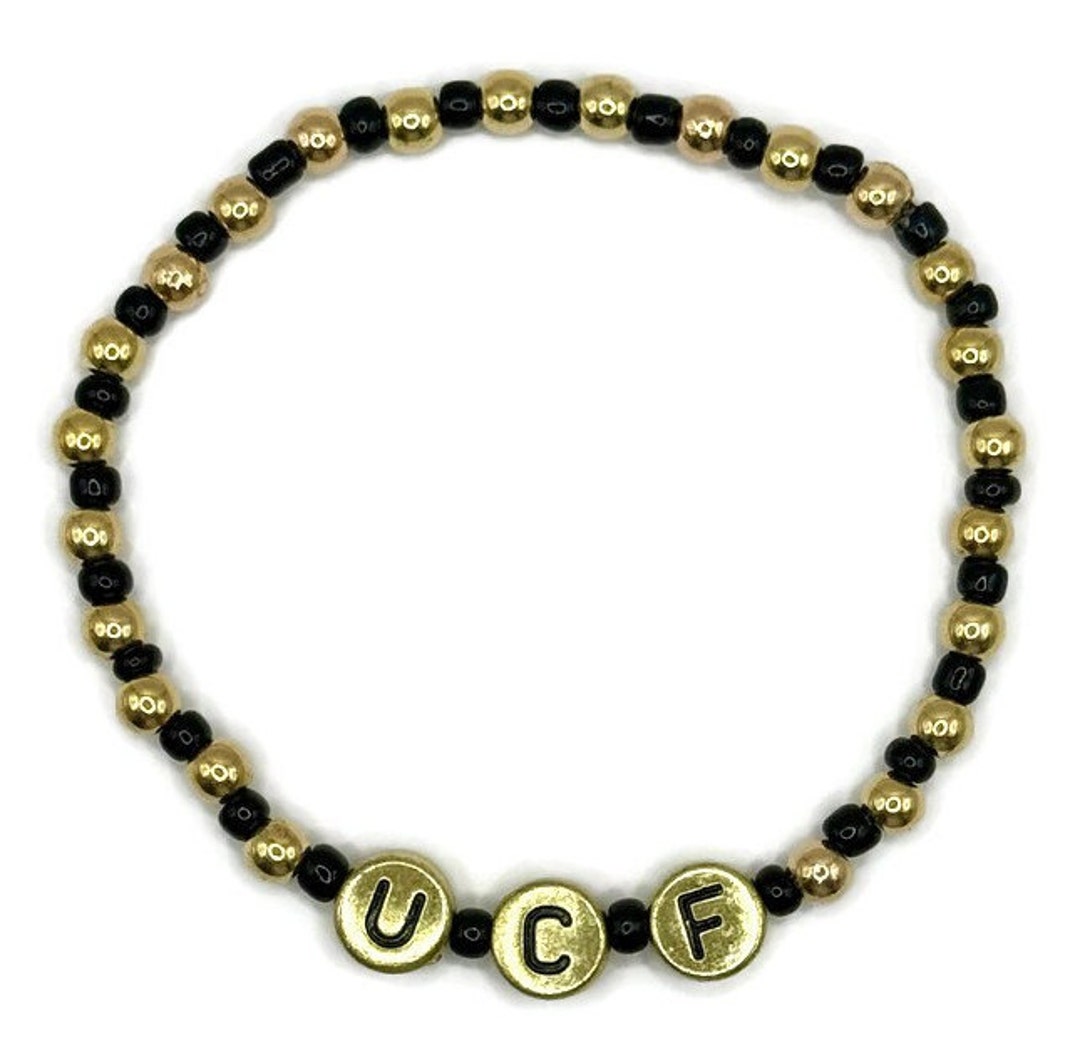 University of Central "ucf" Florida Knights Black and Gold Beaded ...
