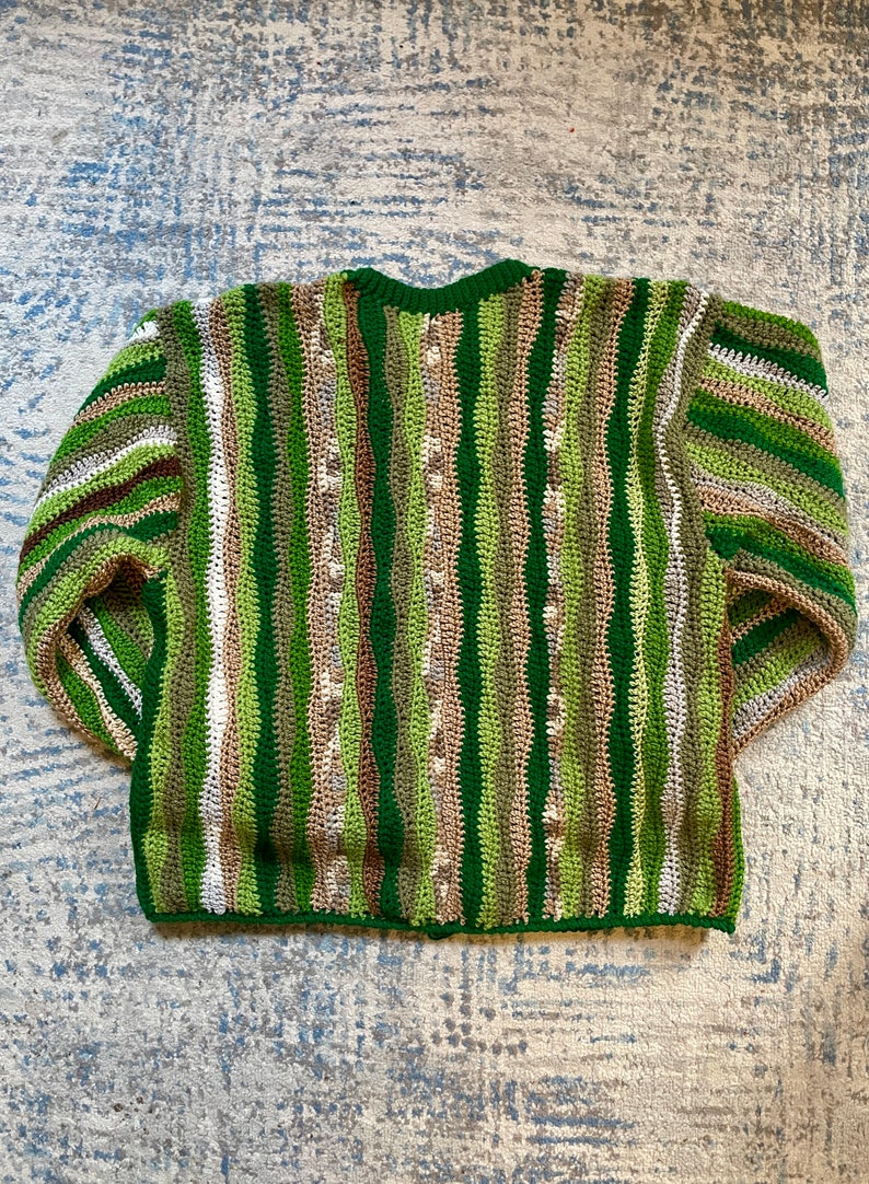 Crocheted Wave Sweater - Earthy Palette - Etsy