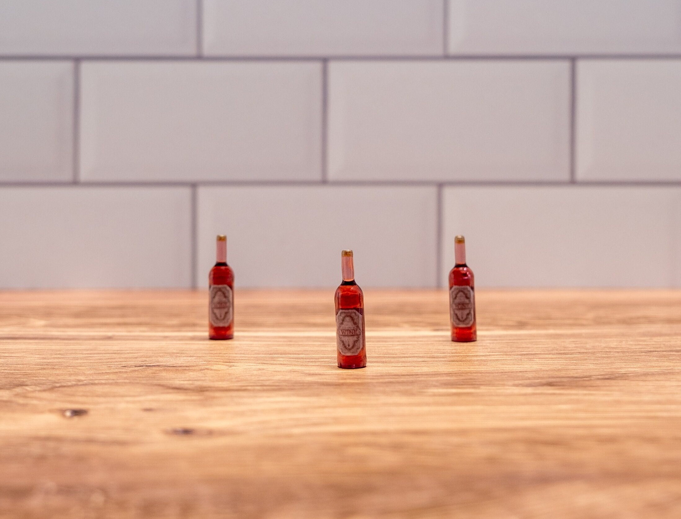 Miniature Red Wine Bottle Handmade With Resin. Fun for Any Dollhouse ...