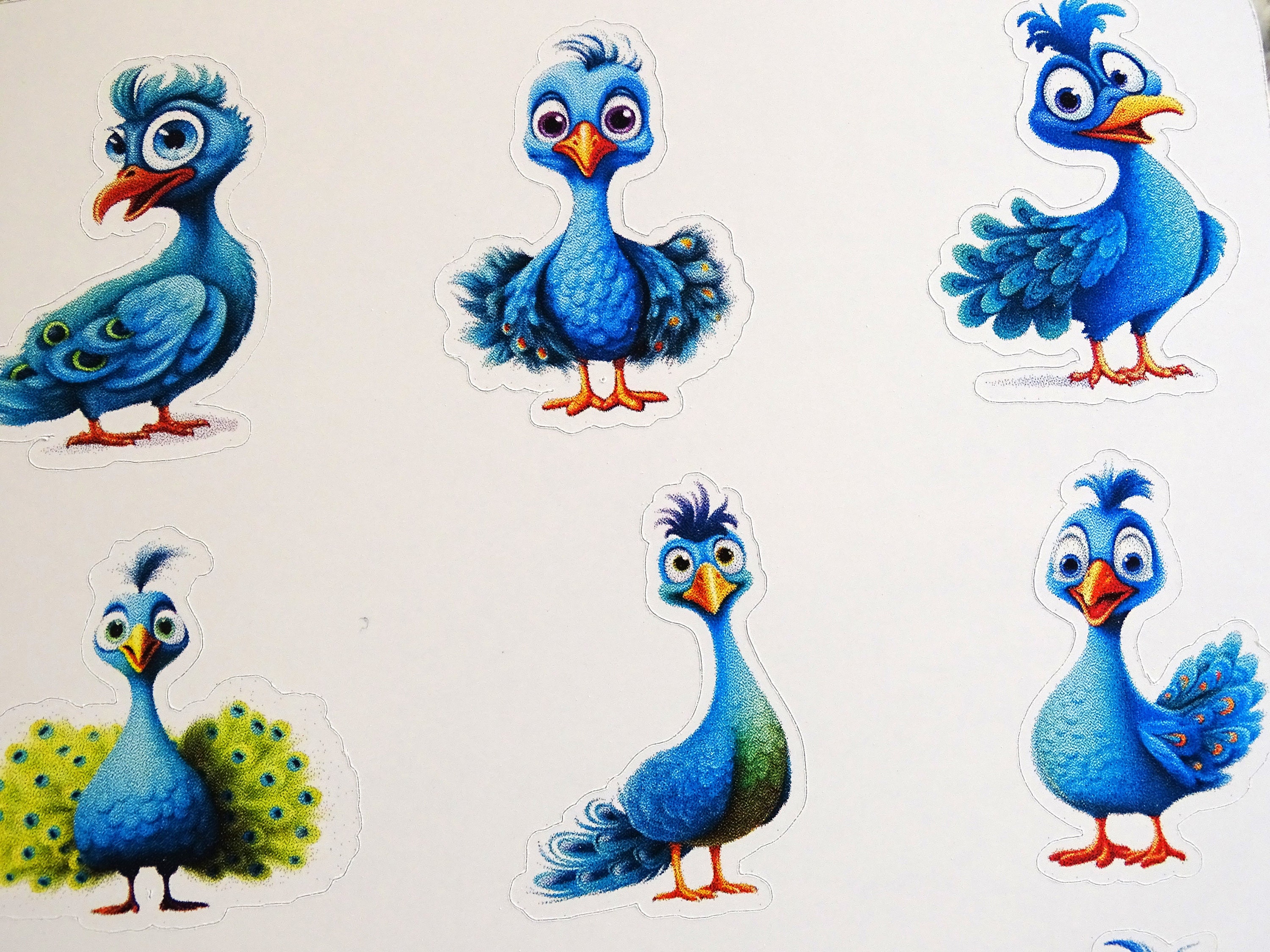 Peacock Stickers Stickers Blue Peacocks Etsy