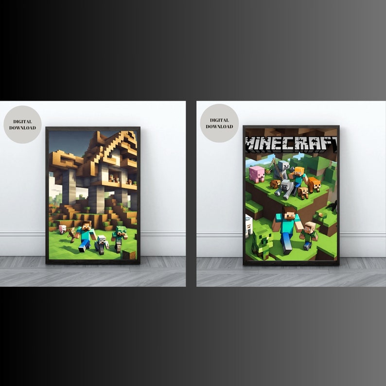 Minecraft Wall Art Minecraft Poster Game Poster Digital Poster Home ...
