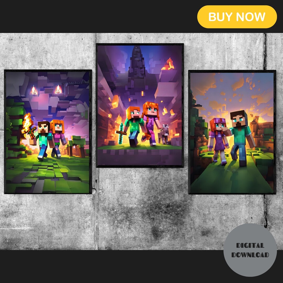 Minecraft Wall Art Minecraft Poster Game Poster Digital Poster Home ...
