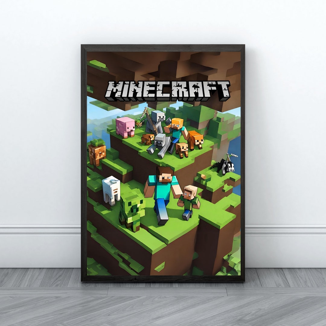 Minecraft Prints, Creeper, Steve, Zombie,nursery Decor, Video Game ...