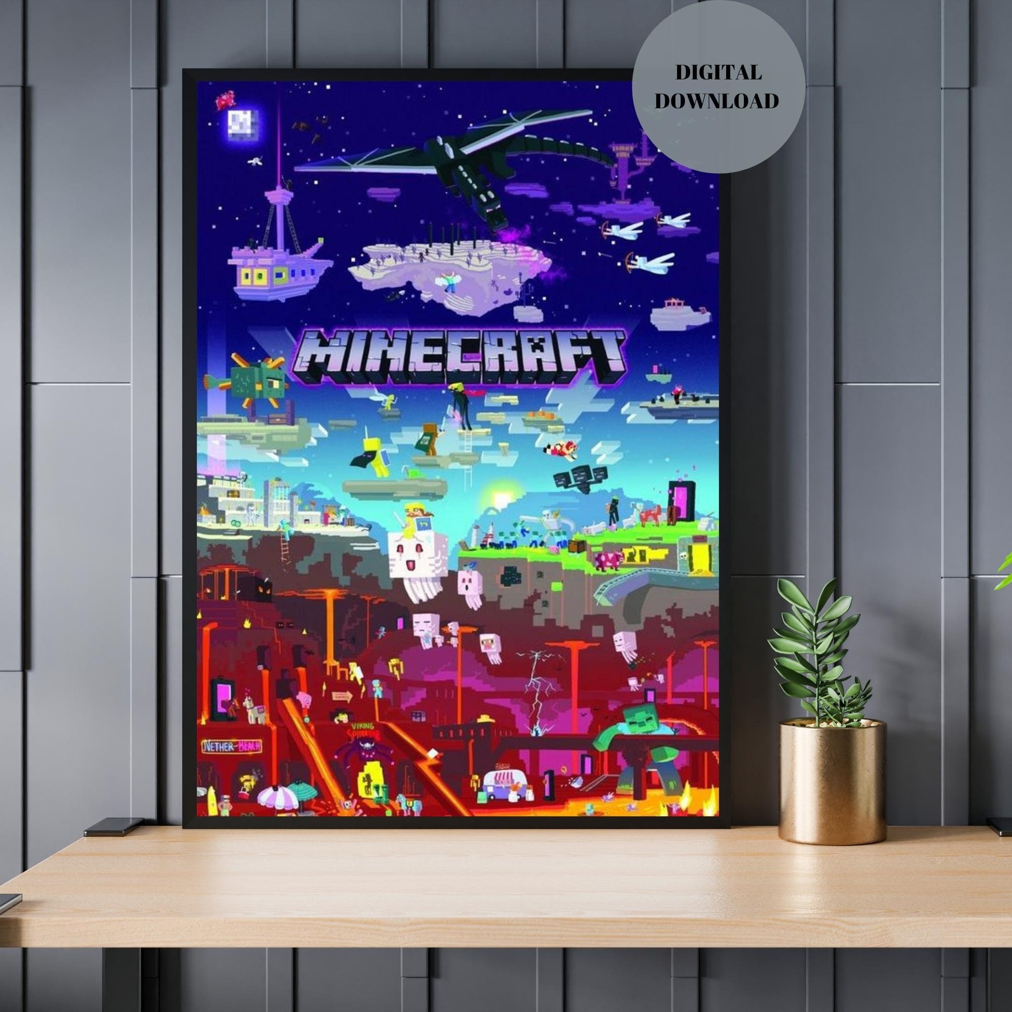 Minecraft Wall Art Minecraft Poster Game Poster Digital Poster Home ...