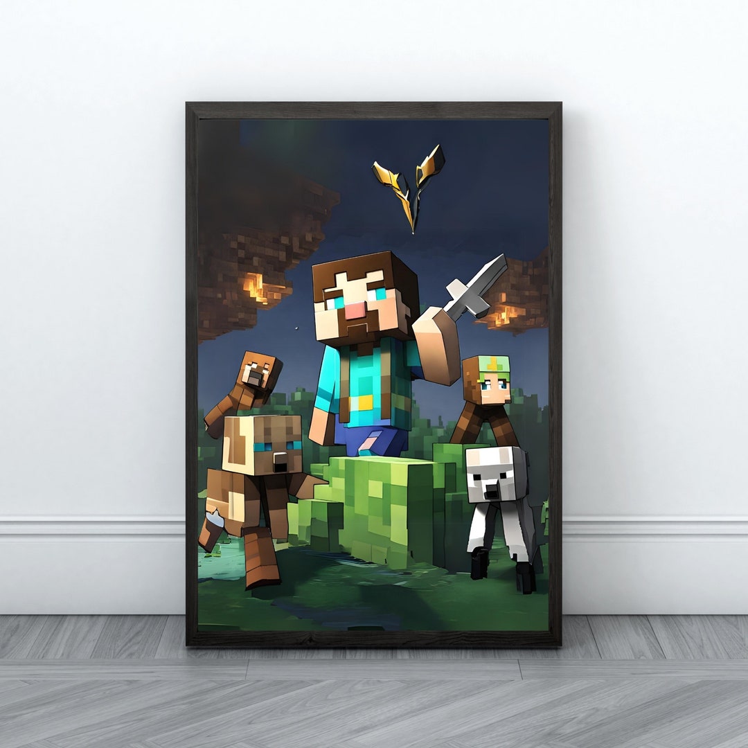 Minecraft Prints, Creeper, Steve, Zombie,nursery Decor, Video Game ...
