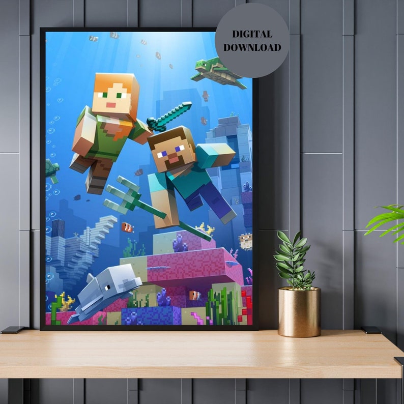 Minecraft Wall Art Minecraft Poster Game Poster Digital Poster Home ...