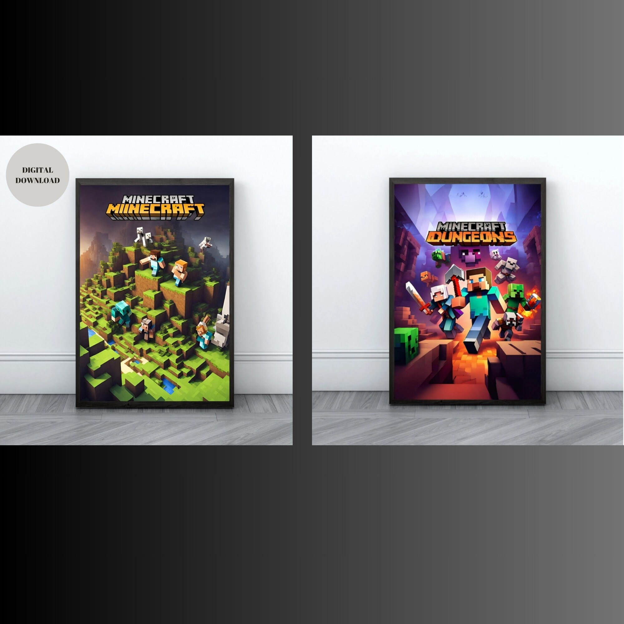 Minecraft Wall Art Minecraft Poster Game Poster Digital Poster Home ...