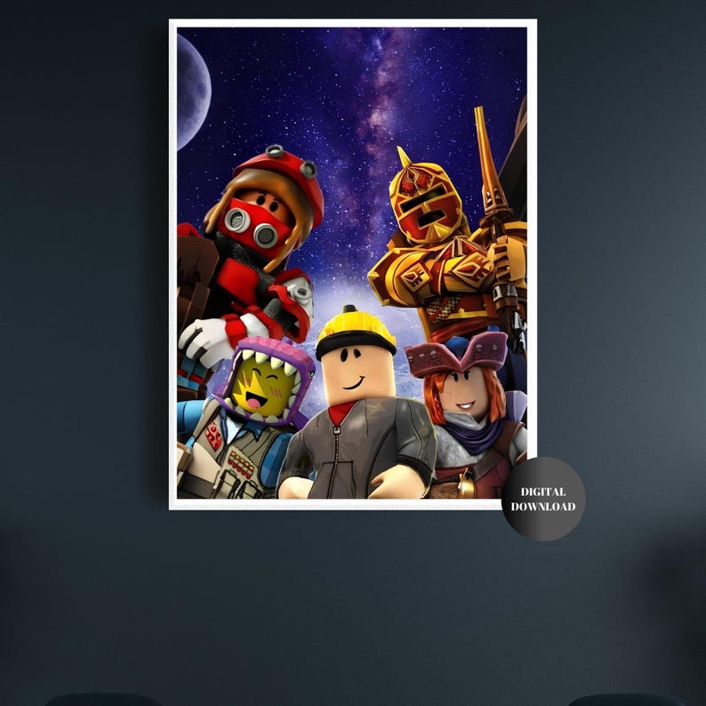 Roblox Poster Gaming Room Poster Print Game Video Games Digital Poster ...