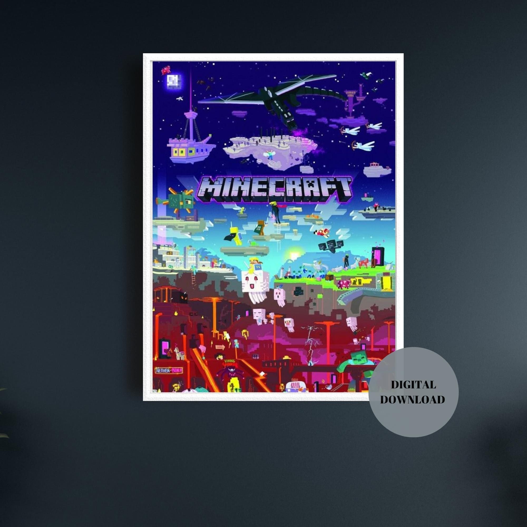 Minecraft Wall Art Minecraft Poster Game Poster Digital Poster Home ...