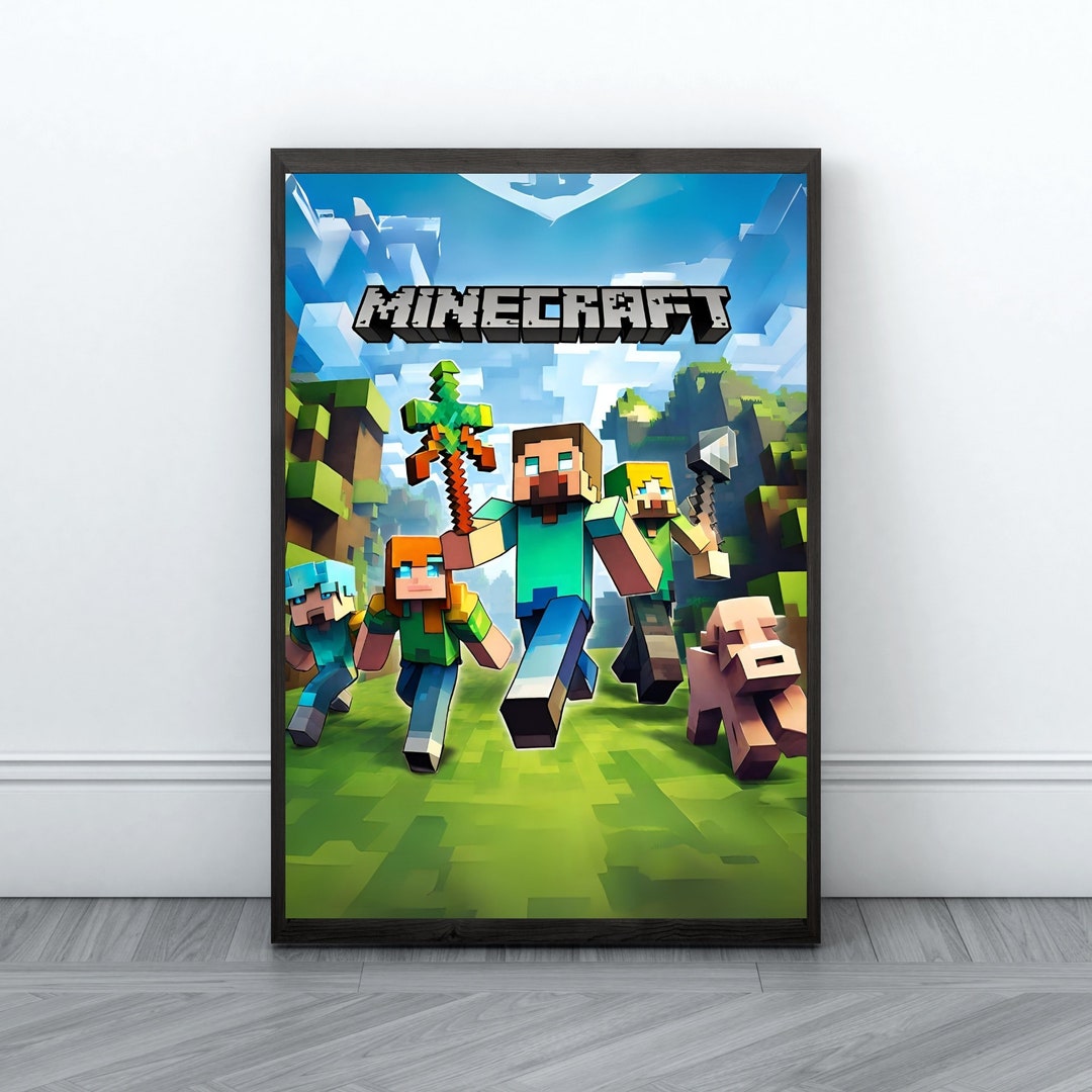Minecraft Prints, Creeper, Steve, Zombie,nursery Decor, Video Game ...
