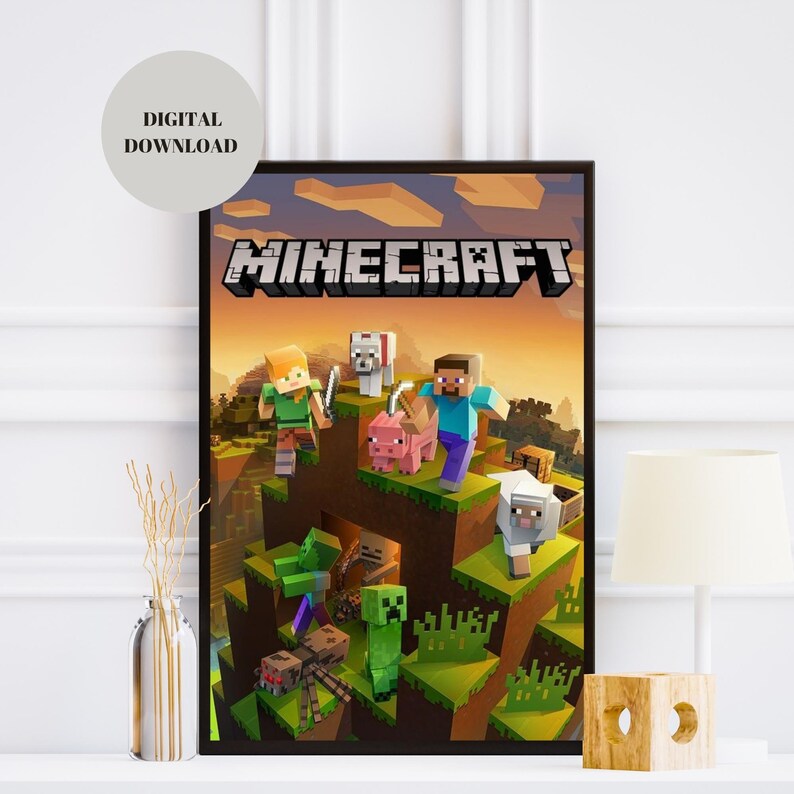 Minecraft Wall Art Minecraft Poster Game Poster Digital Poster Home ...