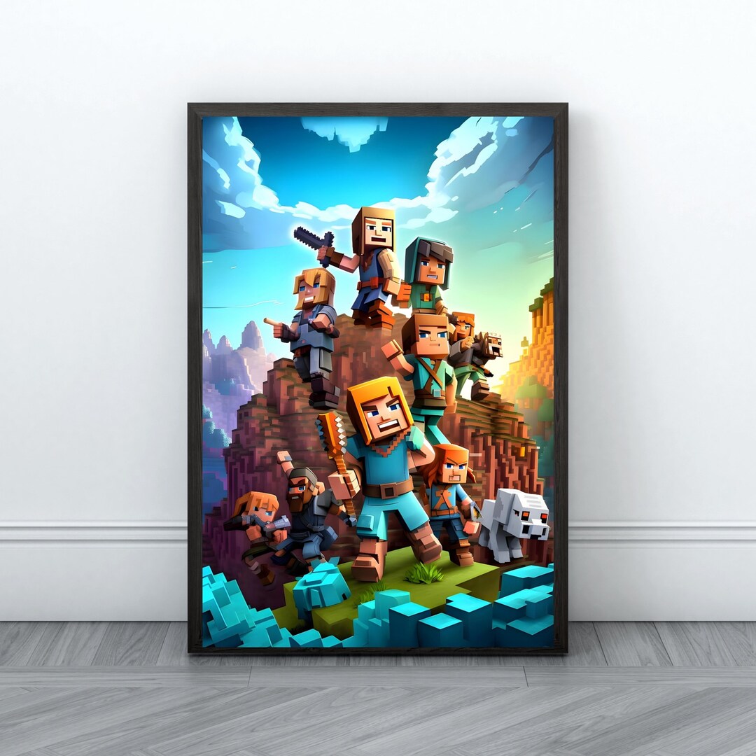 Minecraft Prints, Creeper, Steve, Zombie,nursery Decor, Video Game ...