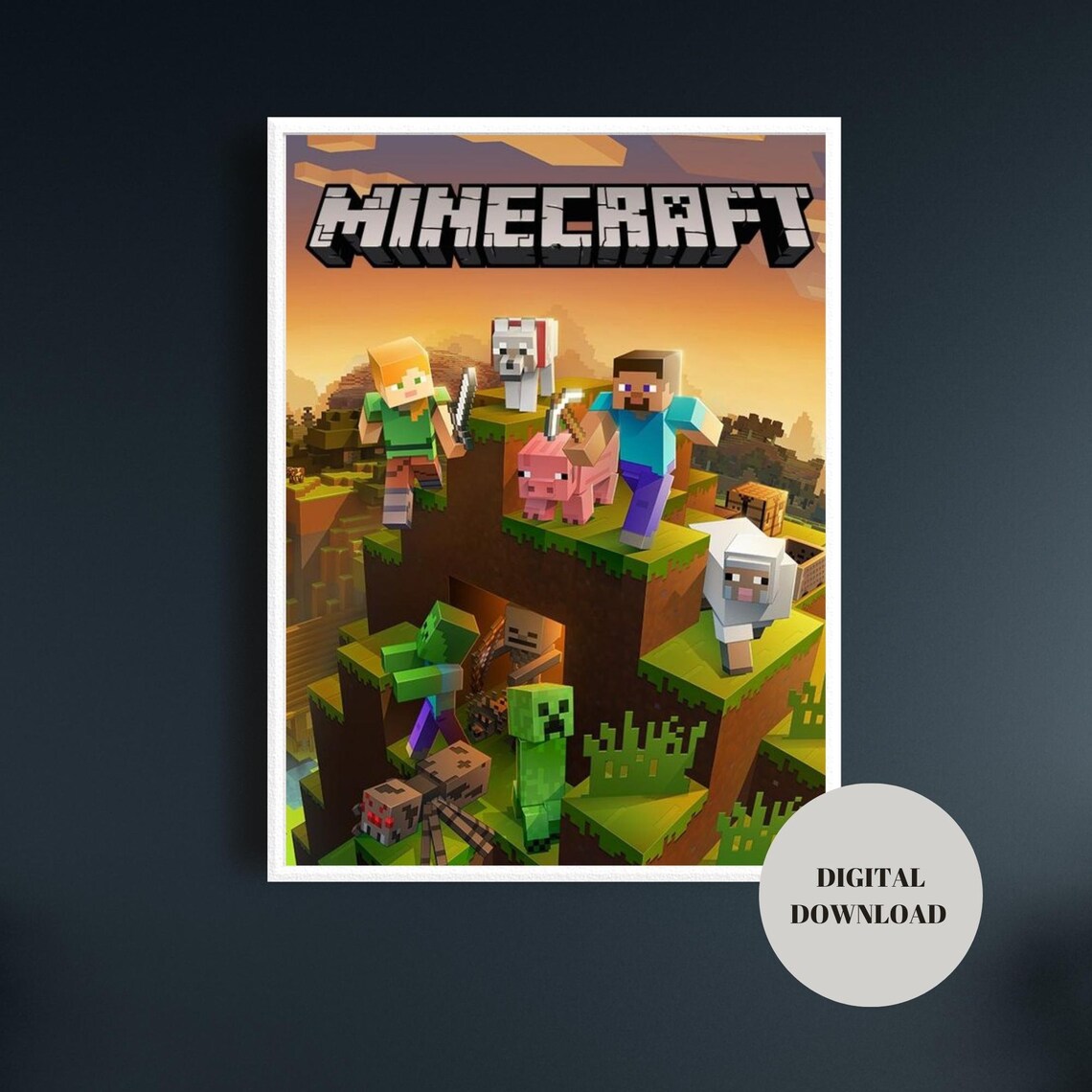 Minecraft Wall Art Minecraft Poster Game Poster Digital Poster Home ...