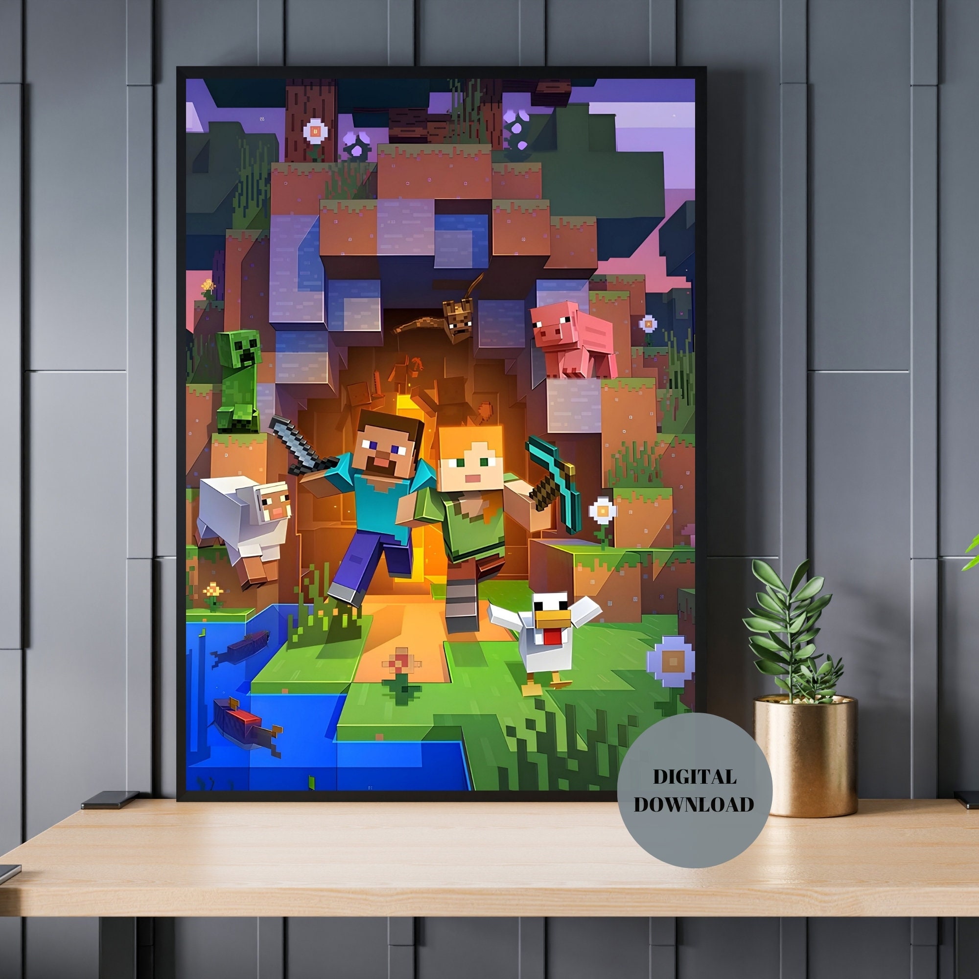 Minecraft Game Poster Wall Art Room Decor - Etsy