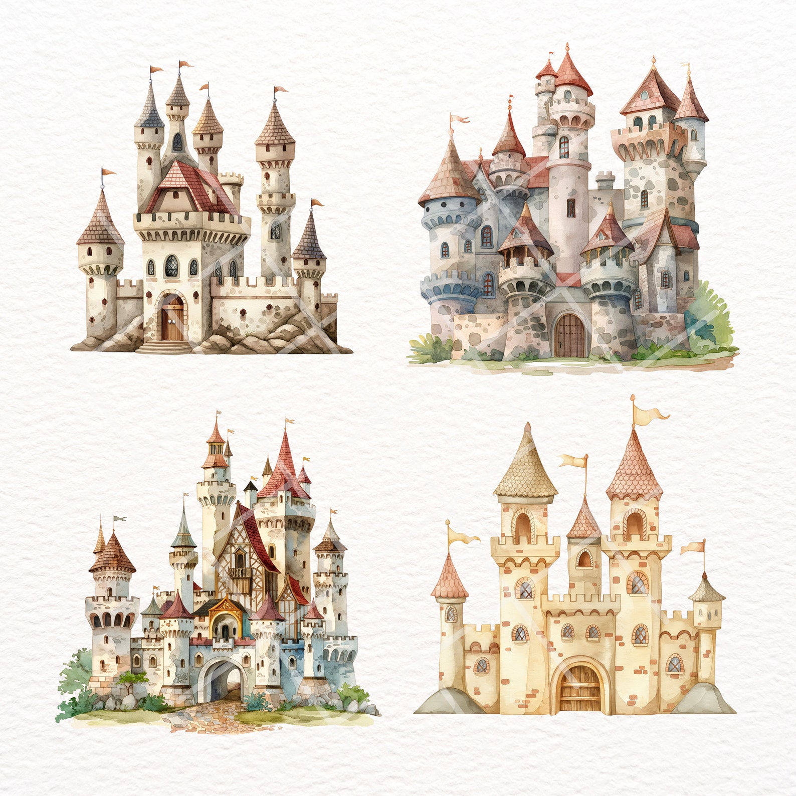 Cute Watercolor Medieval Clipart Bundle, Medieval Knight PNG, Medieval ...