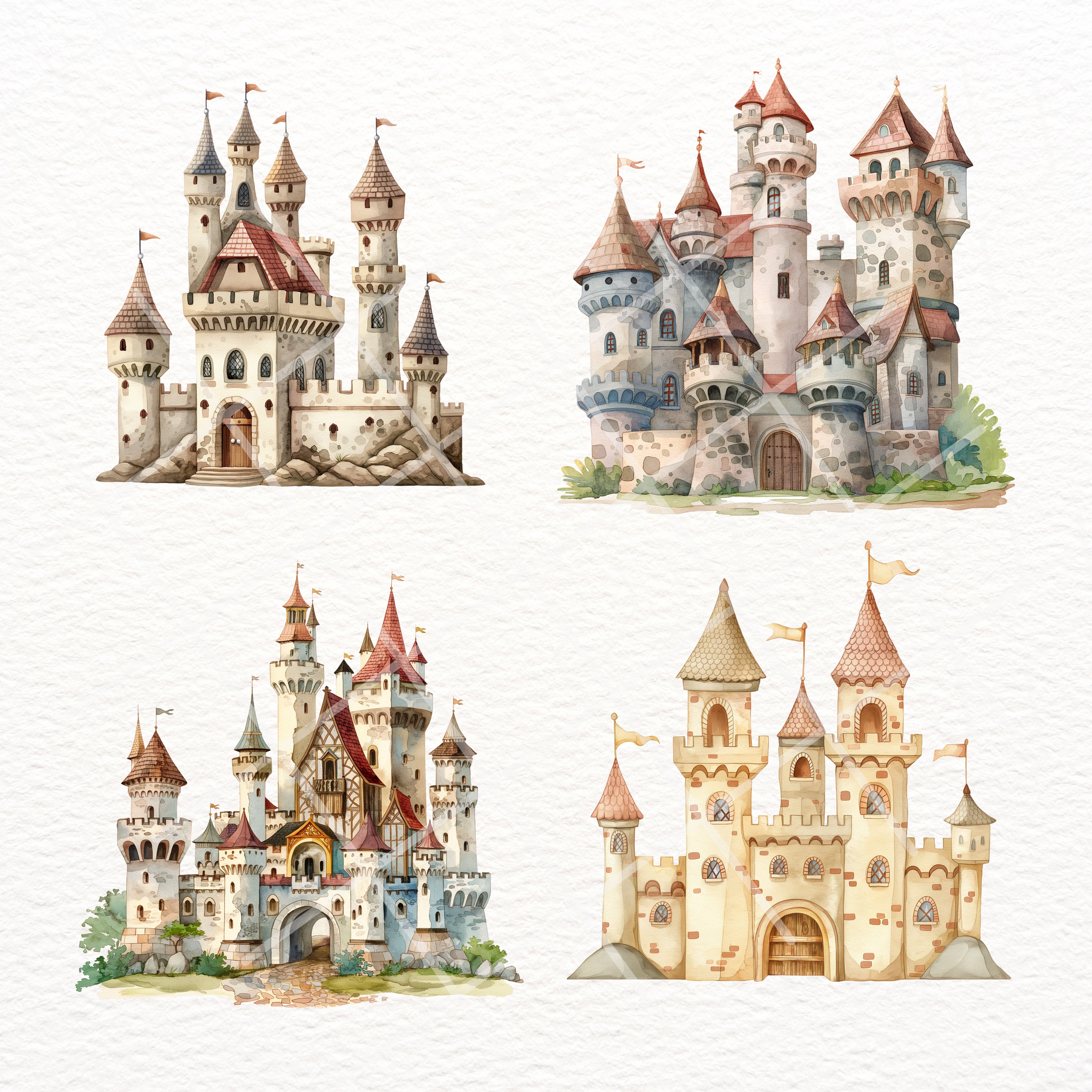 Cute Watercolor Medieval Clipart Bundle, Medieval Knight PNG, Medieval ...