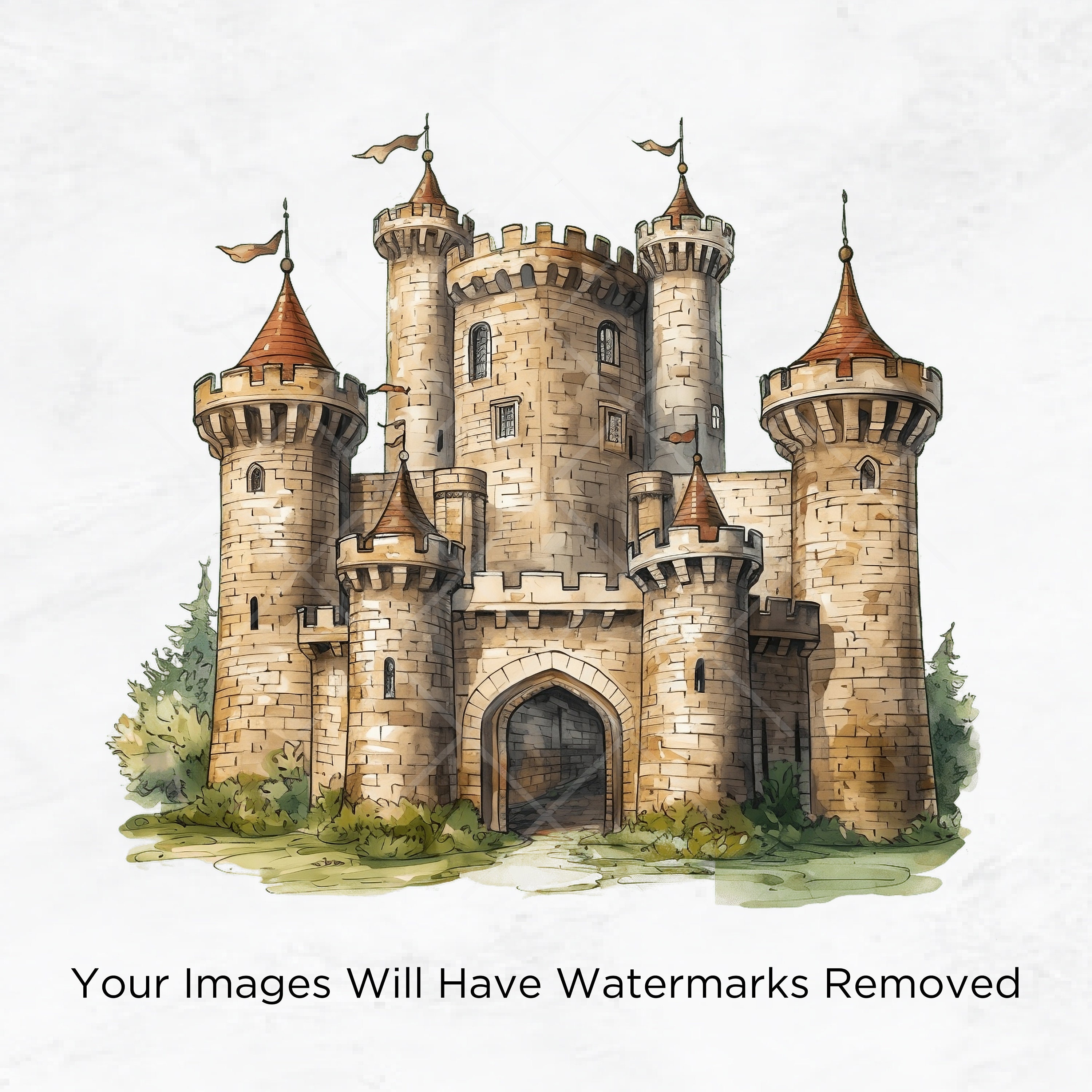 Medieval Clipart Bundle, Medieval Castle PNG, Medieval Drawbridge Clip ...