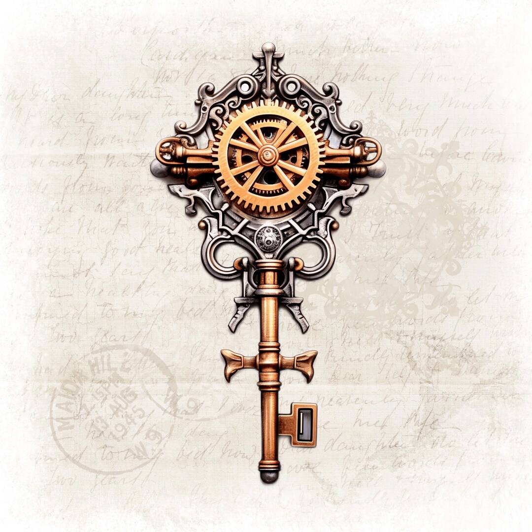 Steampunk Keys Clipart Bundle Vintage Industrial - Etsy