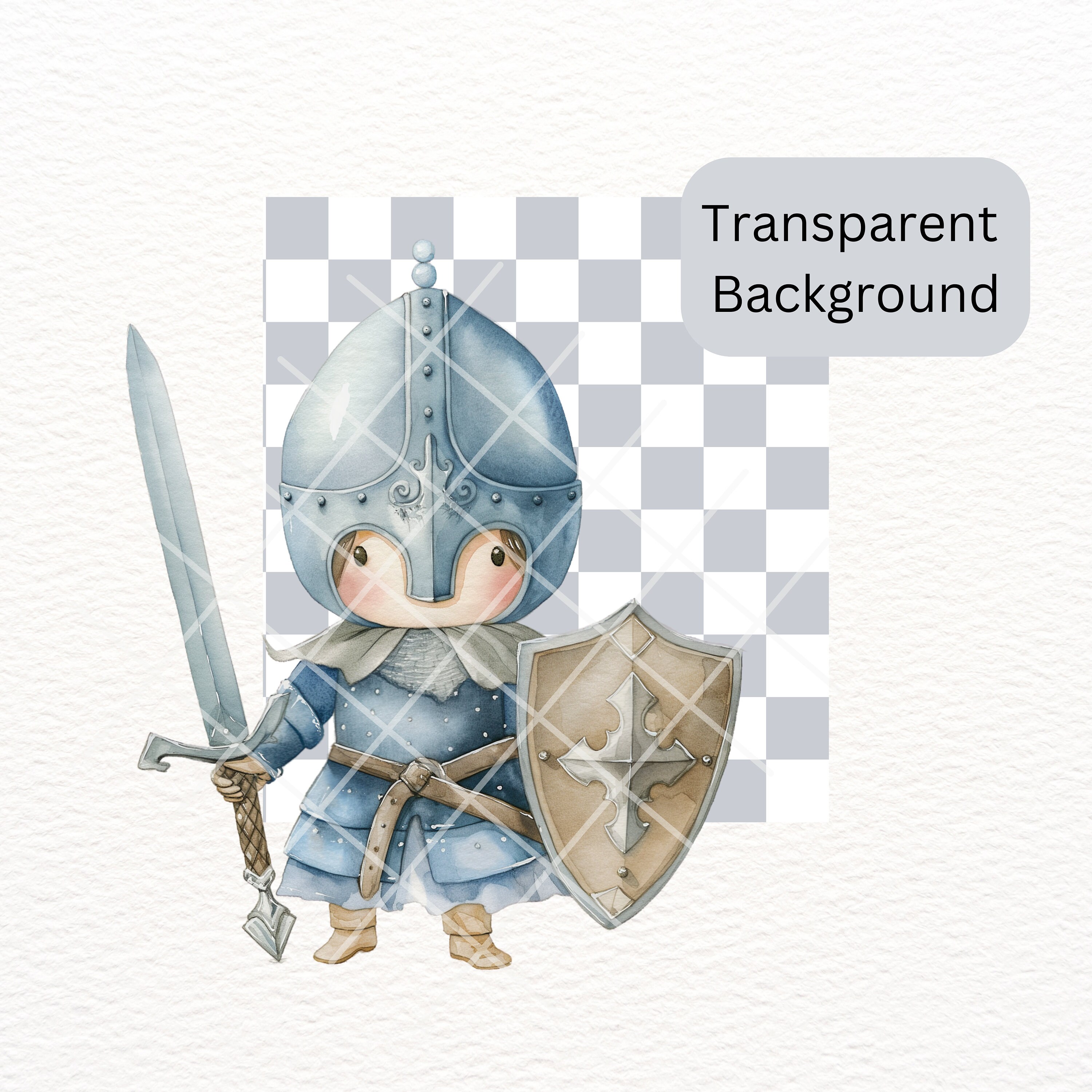Cute Watercolor Medieval Clipart Bundle, Medieval Knight PNG, Medieval ...