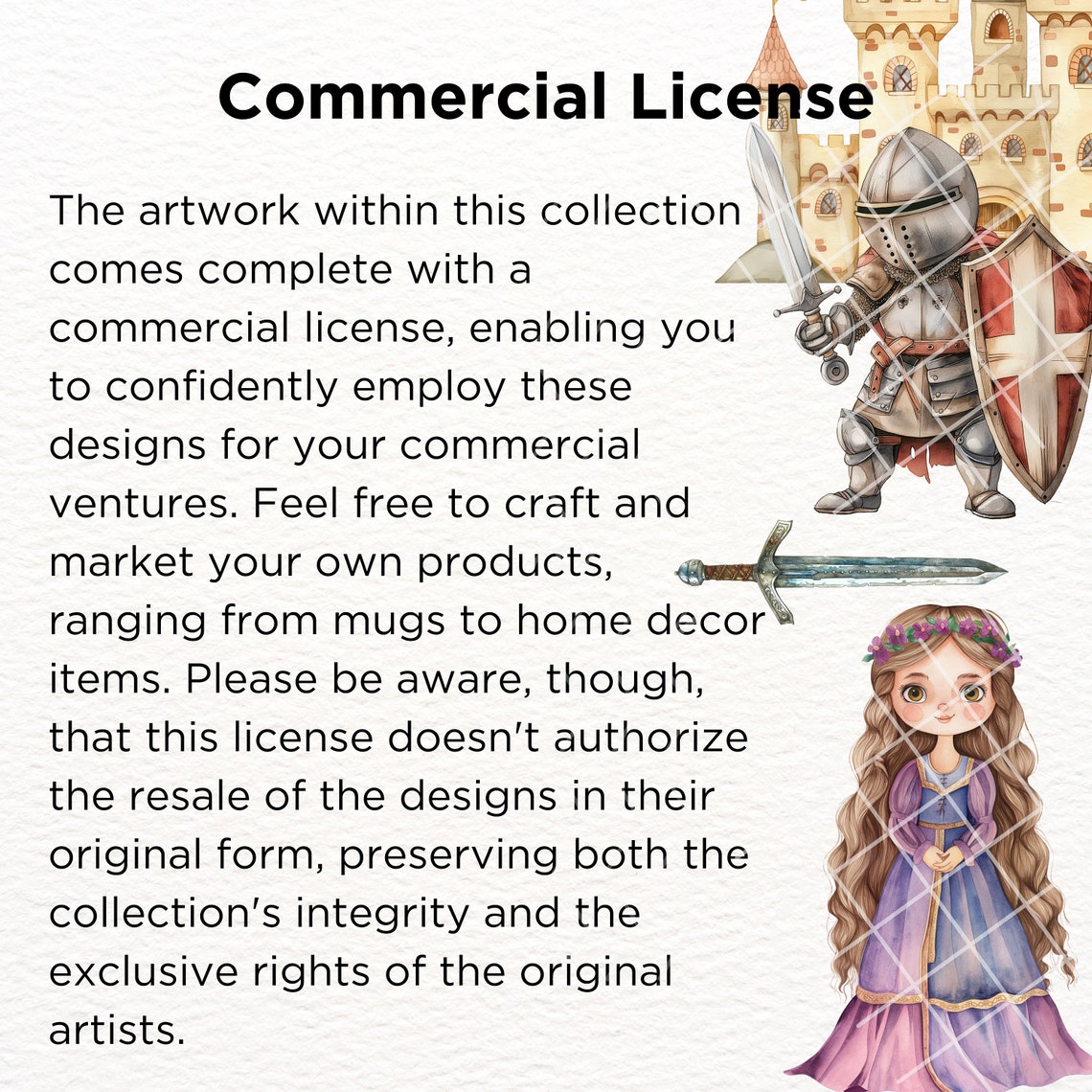 Cute Watercolor Medieval Clipart Bundle, Medieval Knight PNG, Medieval ...