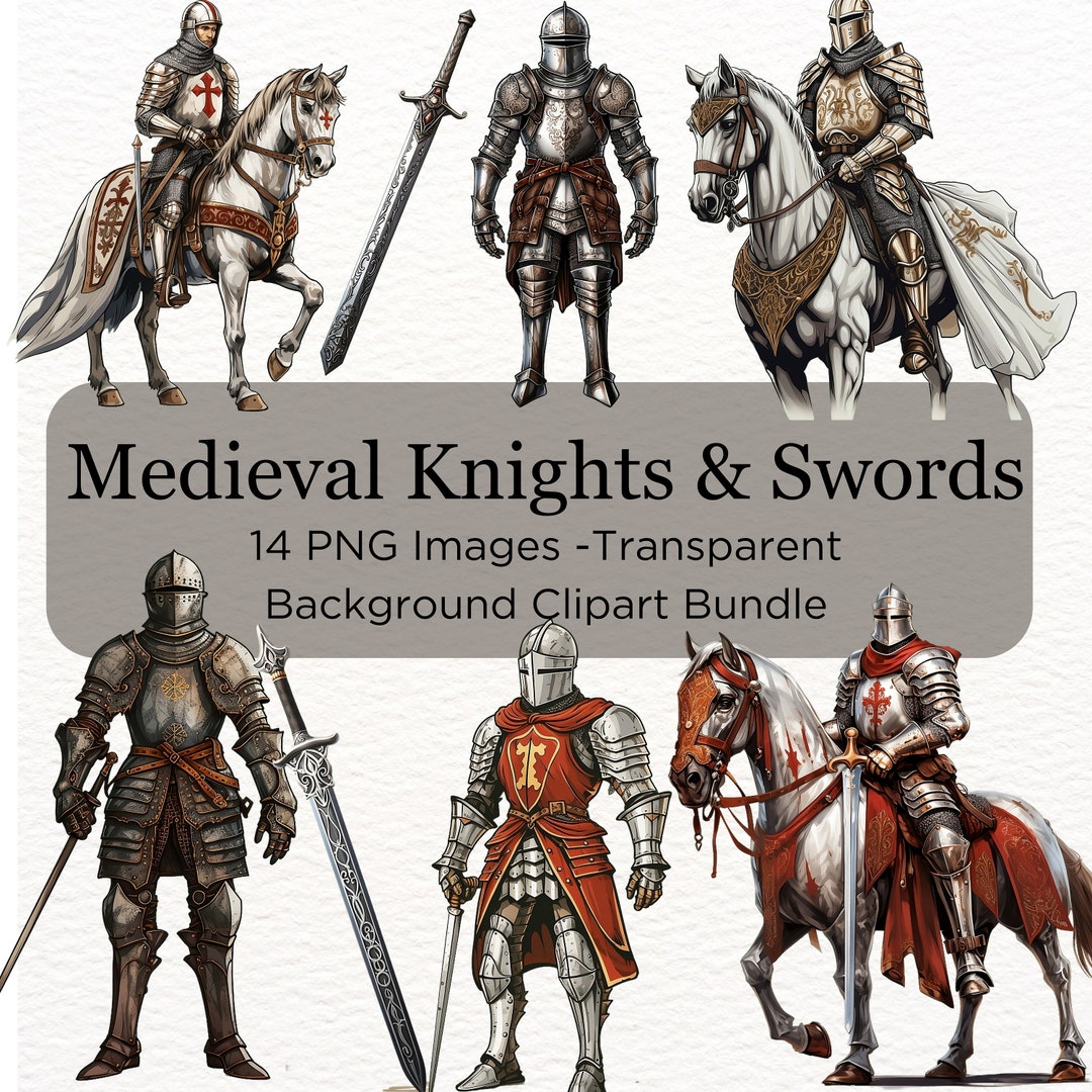 Medieval Clipart Bundle, Medieval Knight PNG, Medieval Knights Clip Art ...