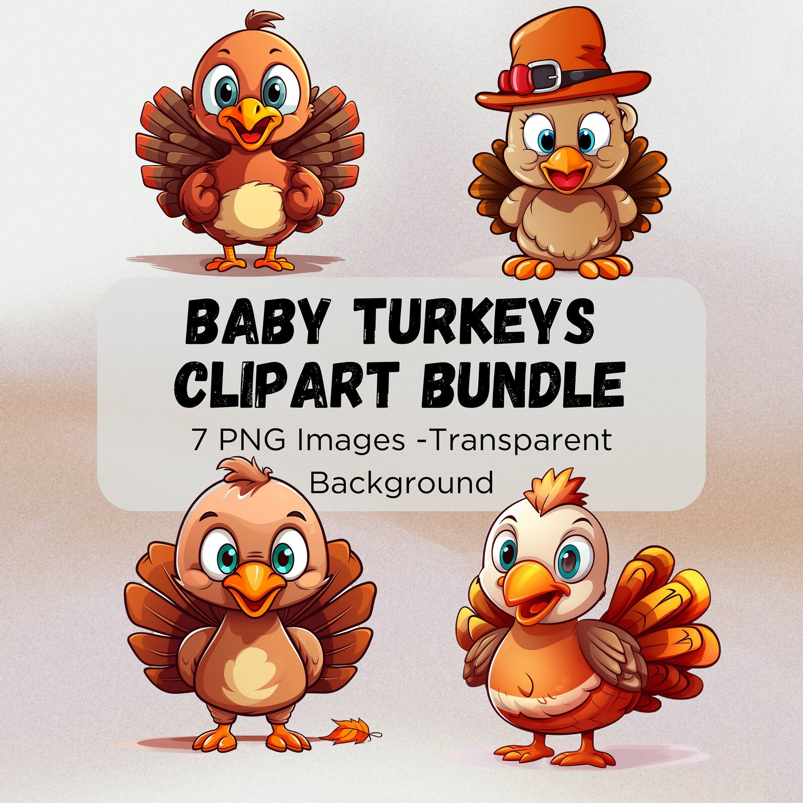 Watercolor Turkey Clipart Bundle Thanksgiving Clip Art Bird - Etsy