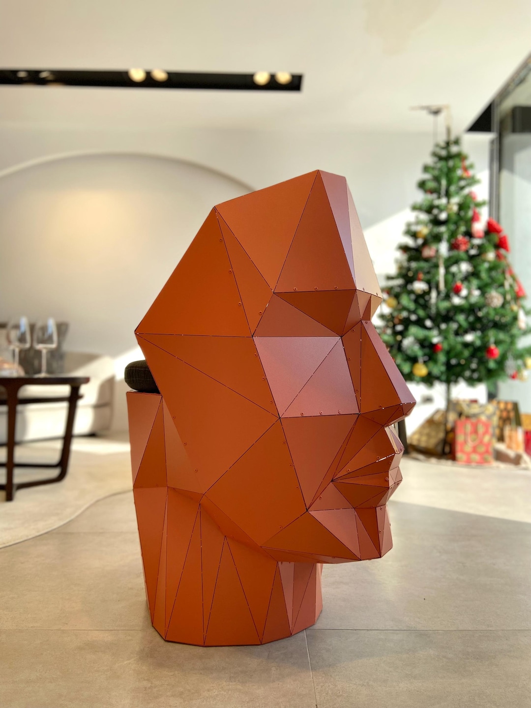 Hand-assembled Metal Human Face Chair: Modern Art Deco Seater Home ...