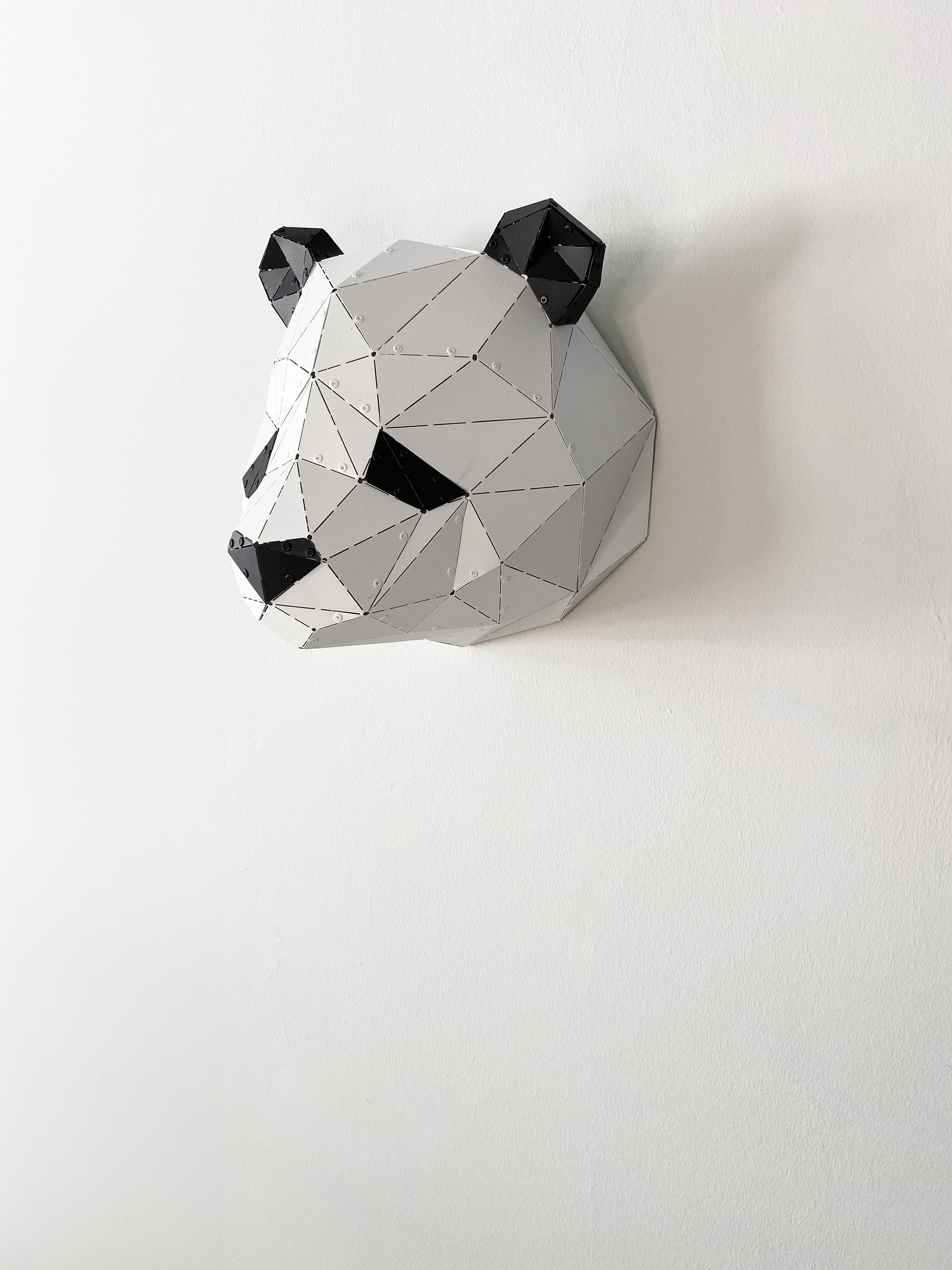 Panda Metal Wall Decor, 3D Metal Art Decor, Metal Panda Head Sculpture ...