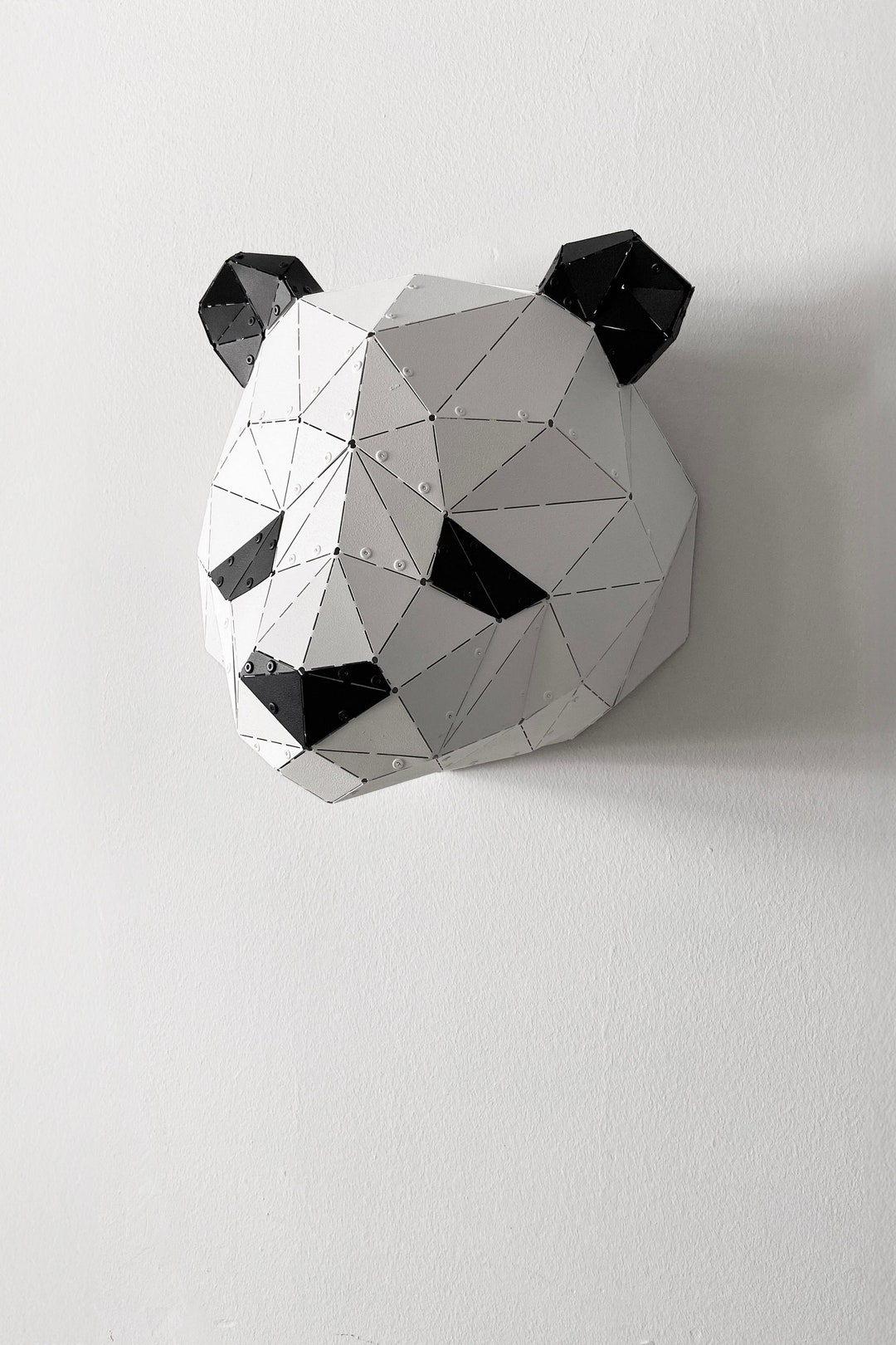 Panda Metal Wall Decor, 3D Metal Art Decor, Metal Panda Head Sculpture ...