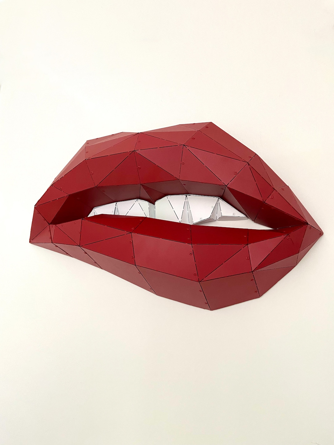 Lips 3D Metal Wall Art, 3D Metal Art Decor, Metal Lips Sculpture, Low ...