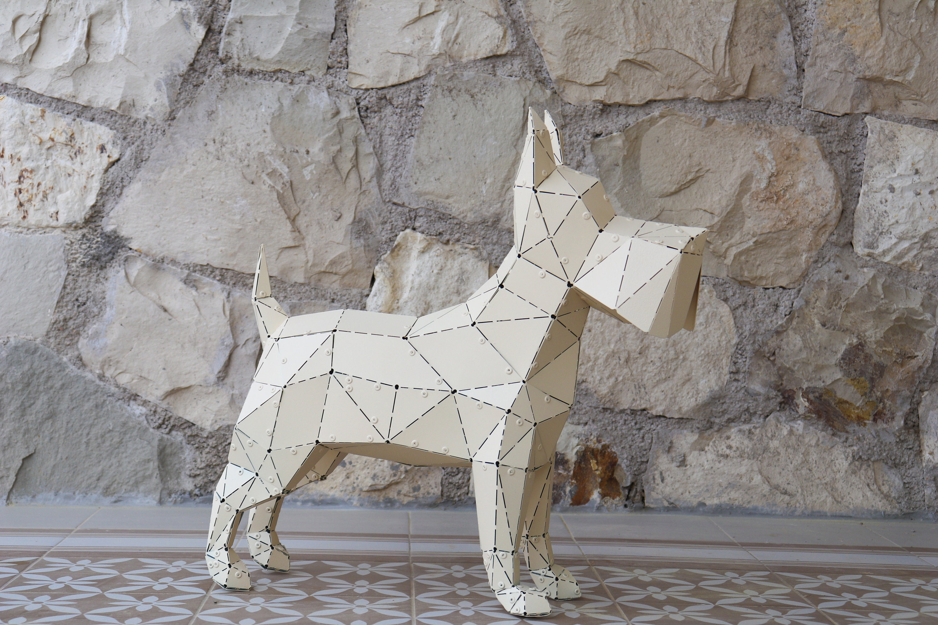 3D Metal Schnauzer Wall Art: Low Poly Dog Sculpture - Etsy