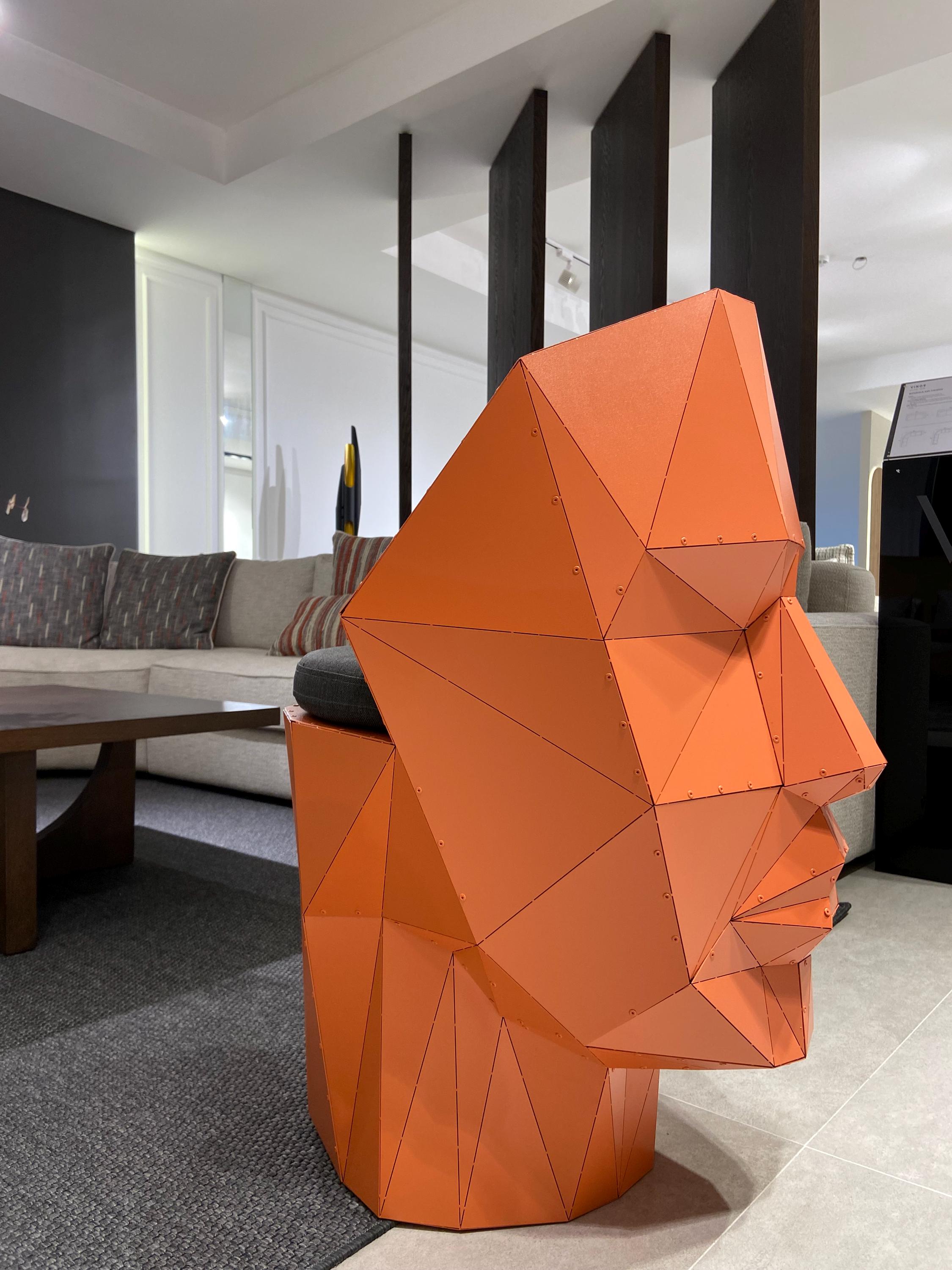 Hand-assembled Metal Human Face Chair: Modern Art Deco Seater Home ...