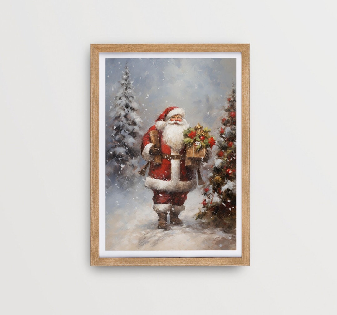 Santa Claus Wall Art Christmas Digital Download Santa Print Vintage ...