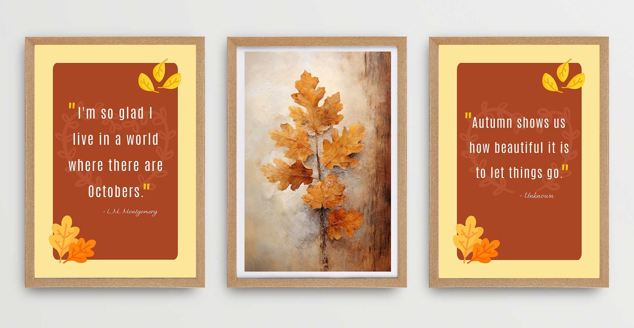 Fall Gallery Wall Printable Set of 5 Fall Decor Warm Aesthetic Decor ...