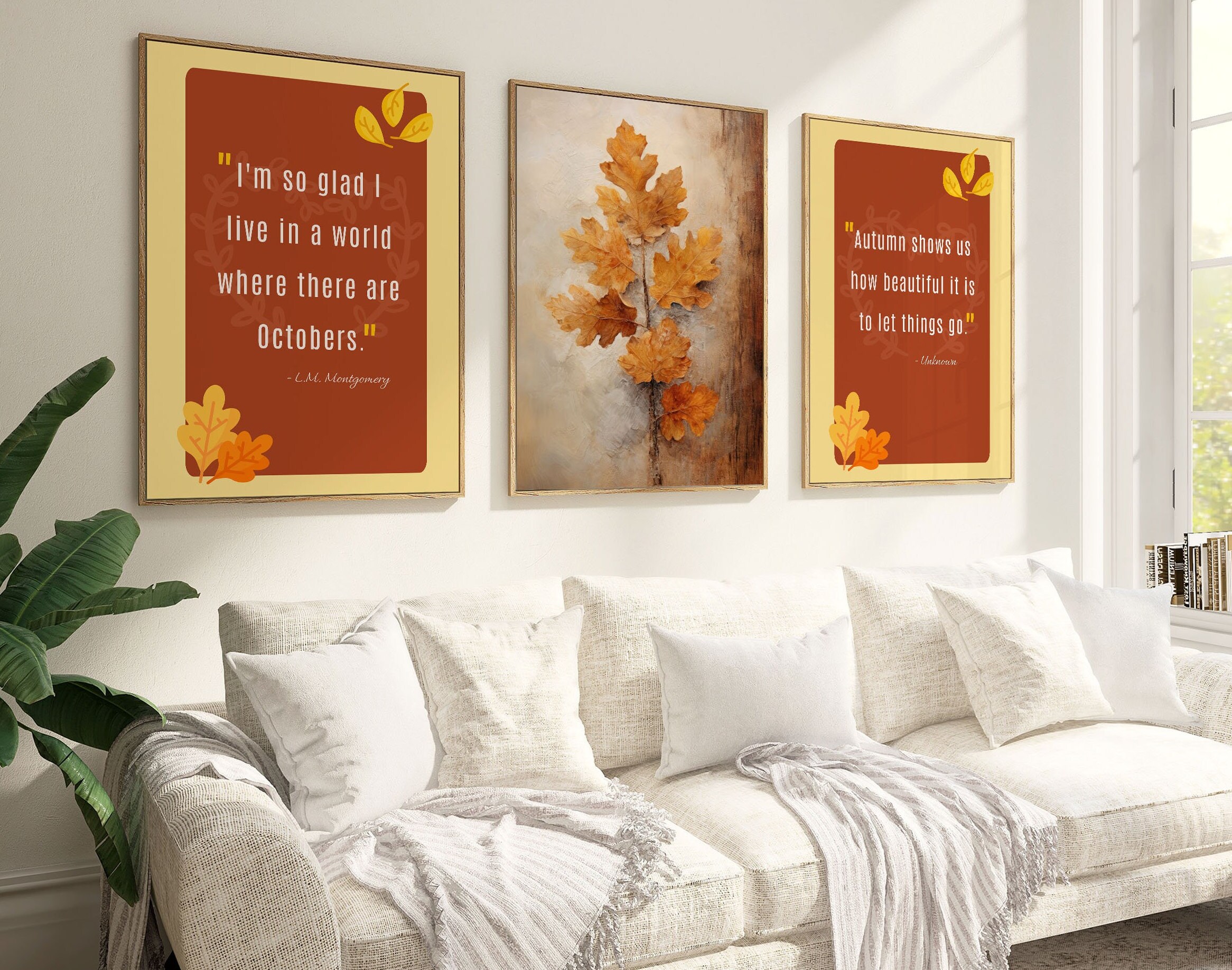 Fall Gallery Wall Printable Set of 5 Fall Decor Warm Aesthetic Decor ...