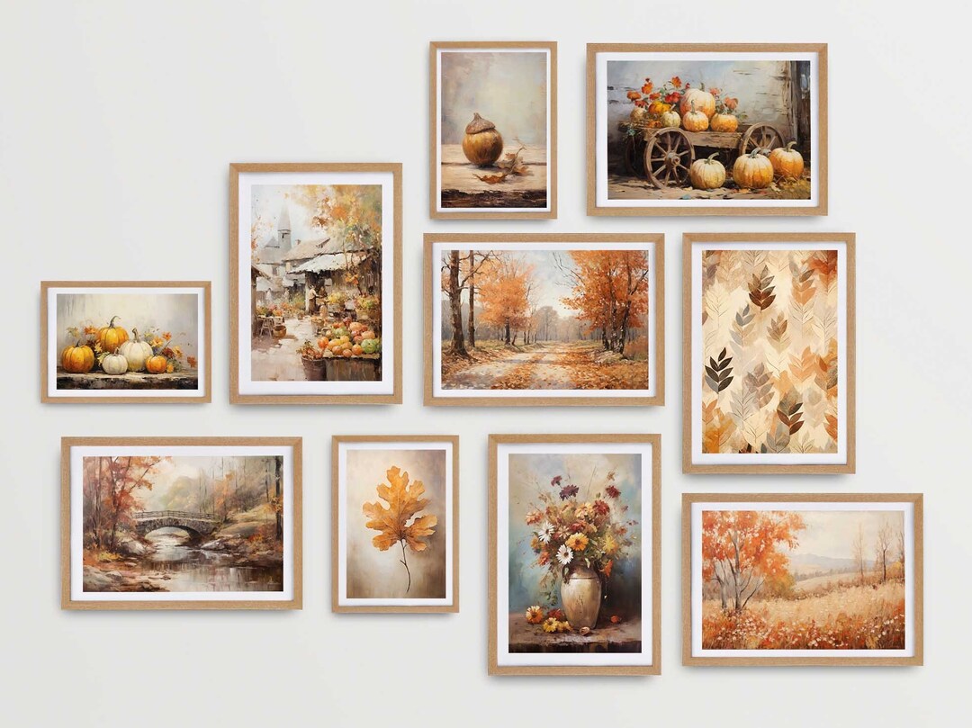 Fall Decor Set of 10 Prints Autumn Gallery Wall Fall Gallery Wall Warm ...